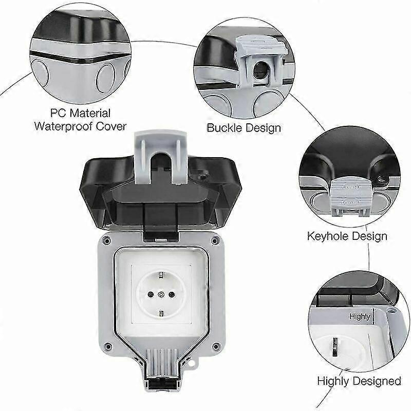 Ip66 Waterproof Outdoor Socket, Complete Power Outlet, Waterproof ...