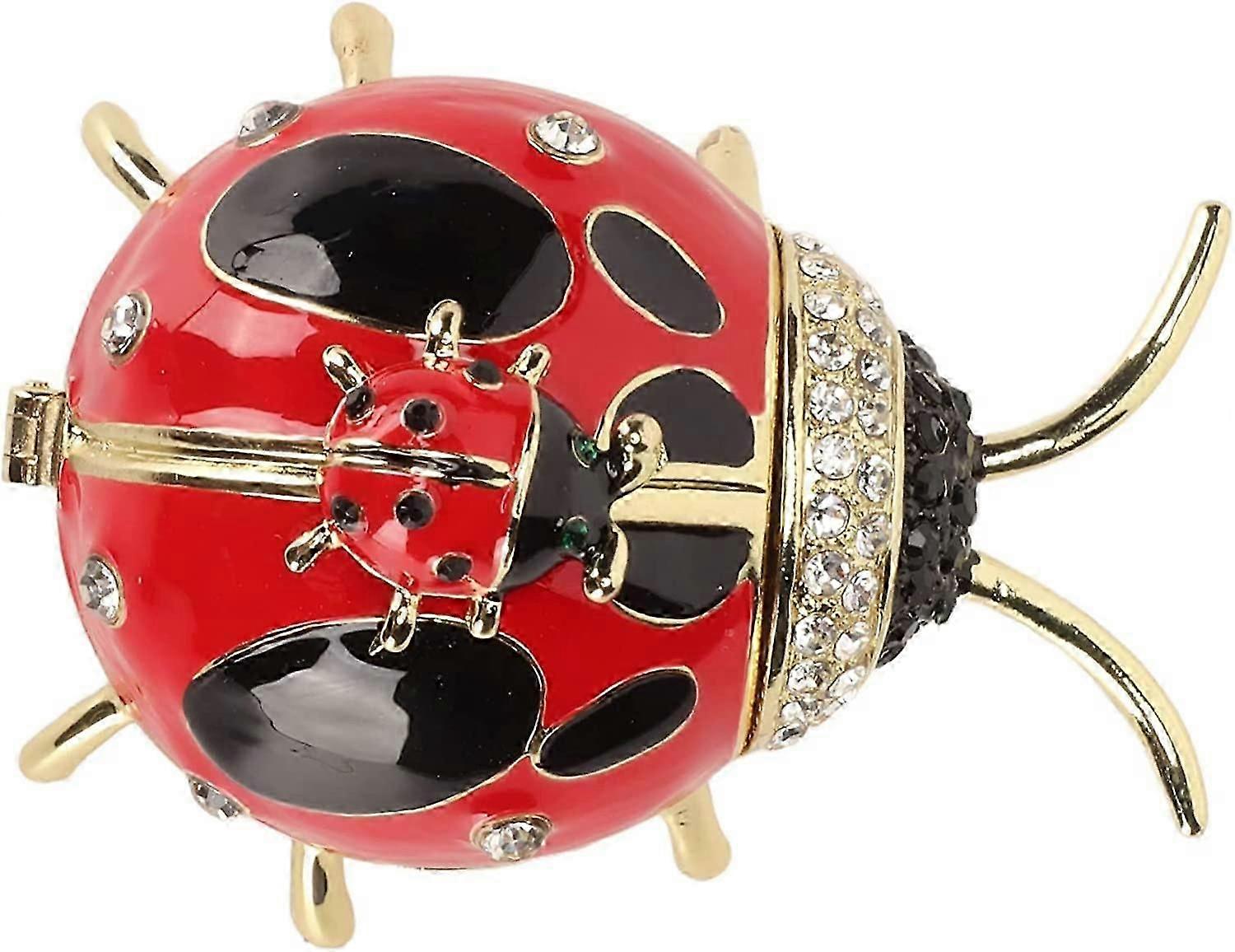 Exquisite Ladybug Trinket Box, Faberge Egg Trinket Box Hinged Hand ...