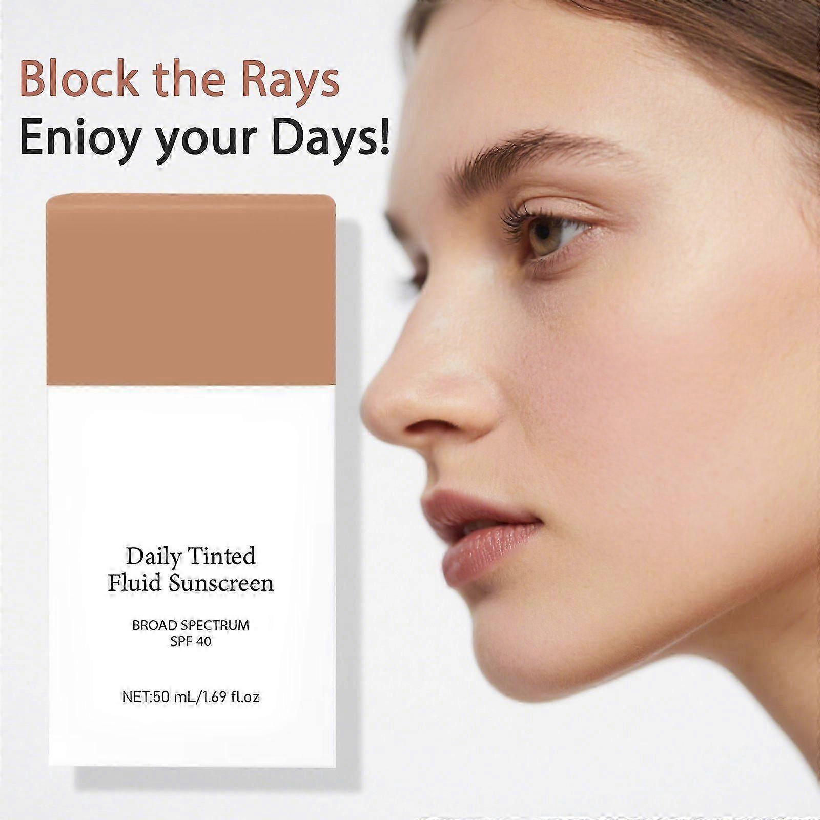 Daily Tinted Fluid Sunscreen,Face Moisturizing Broad Spectrum SPF 40 ...