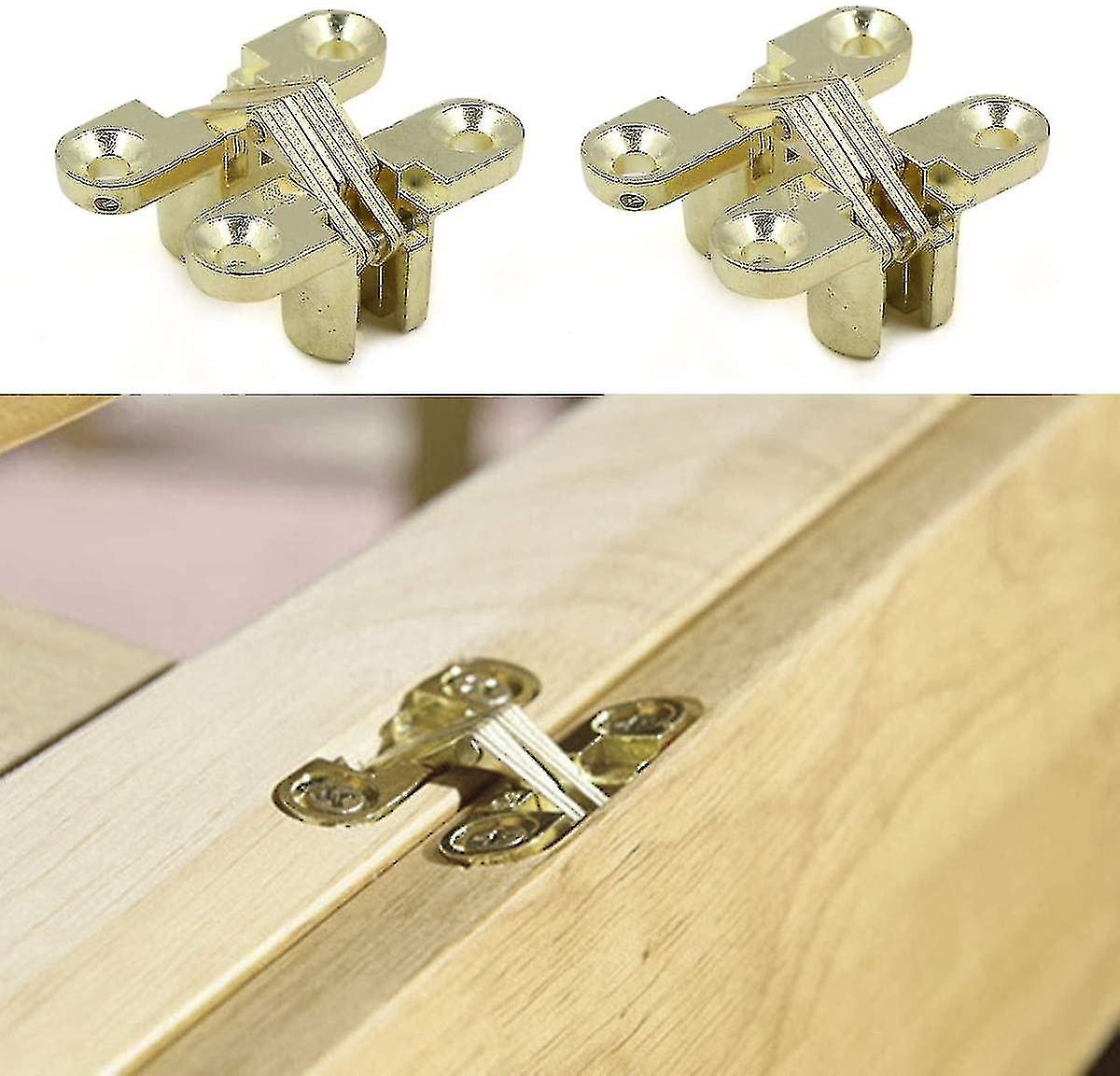 Hidden Door Hinges Cross Hinge 6 Pieces 180 Folding Invisible Zinc ...