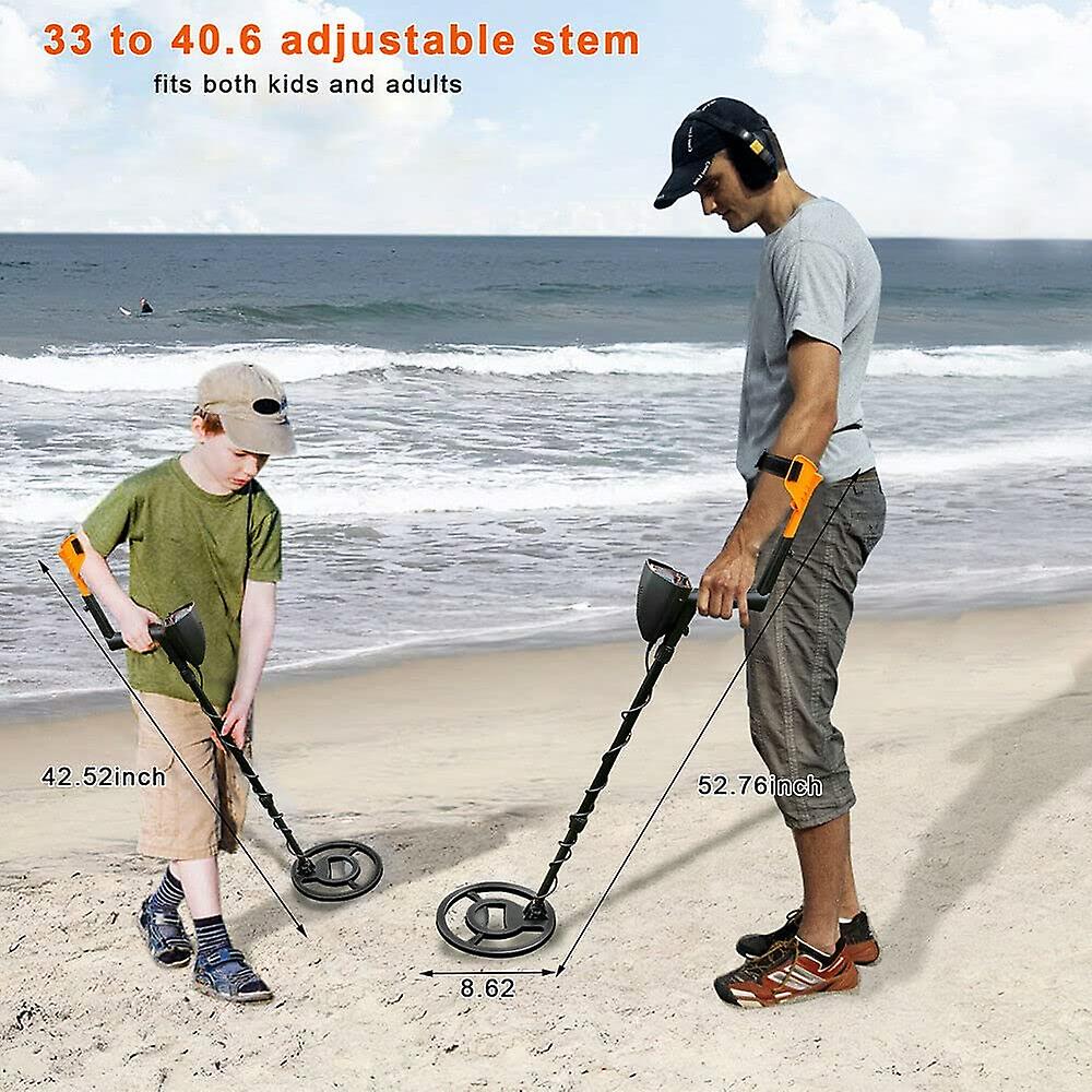 Metal Detector For Adults And Kids, 33"-42" Adjustable Stem With 8 ...