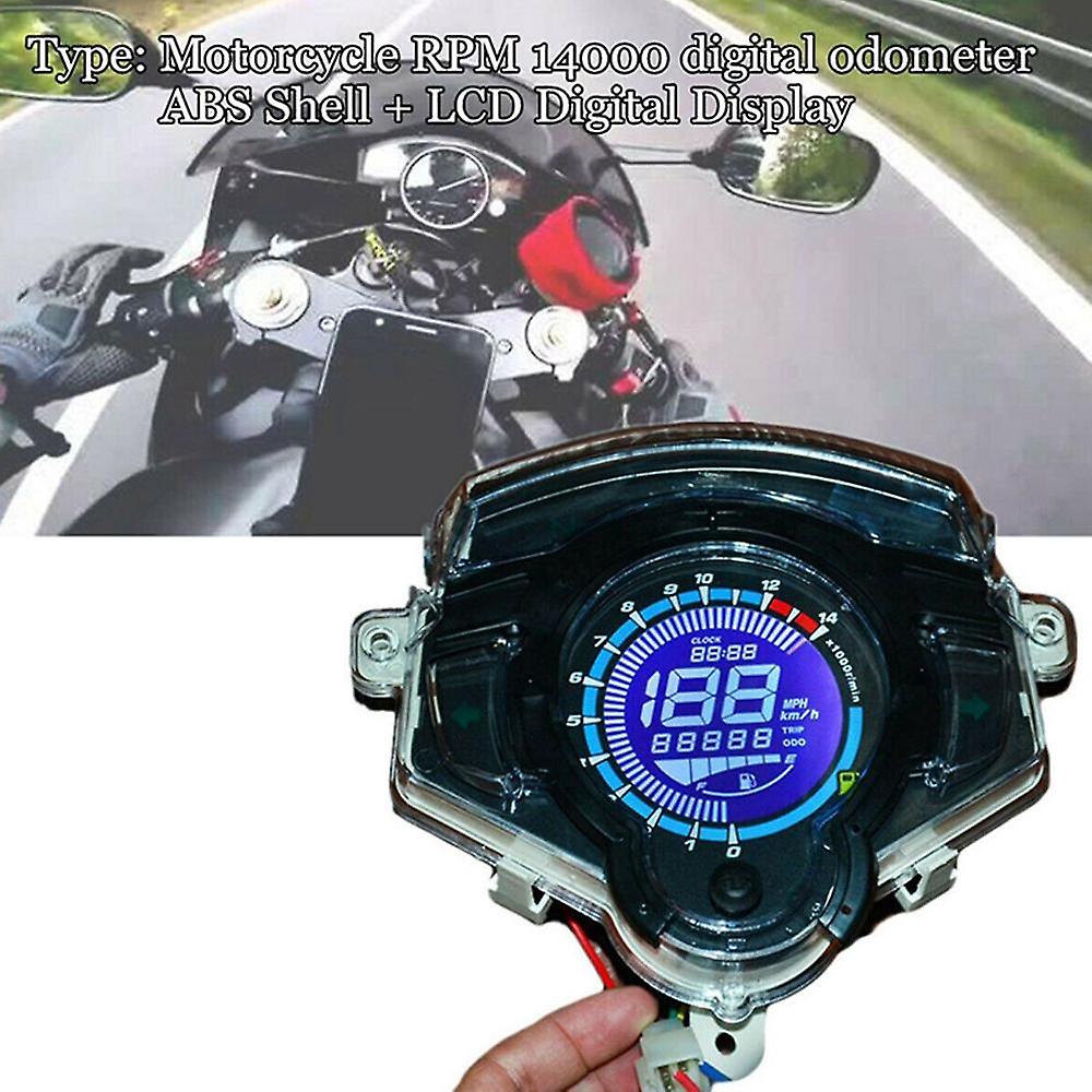 Universal Motorcycle Speedometer Lcd Rpm 14000 Tachometer Meter Digital ...