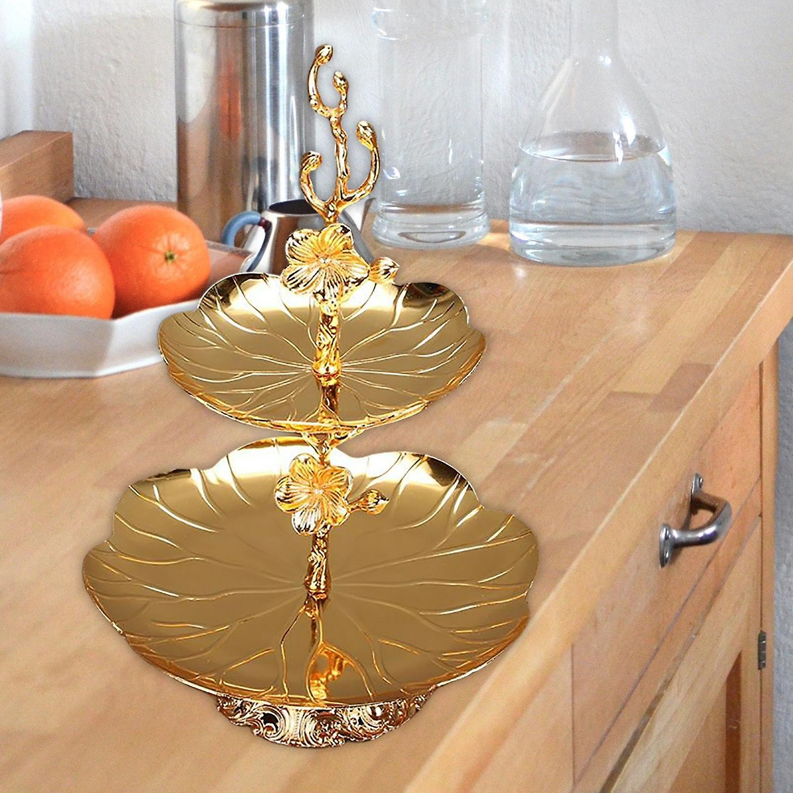 1/5 Double Layer Cake Stand Pallet Display Rack Pastry Tray Wedding ...