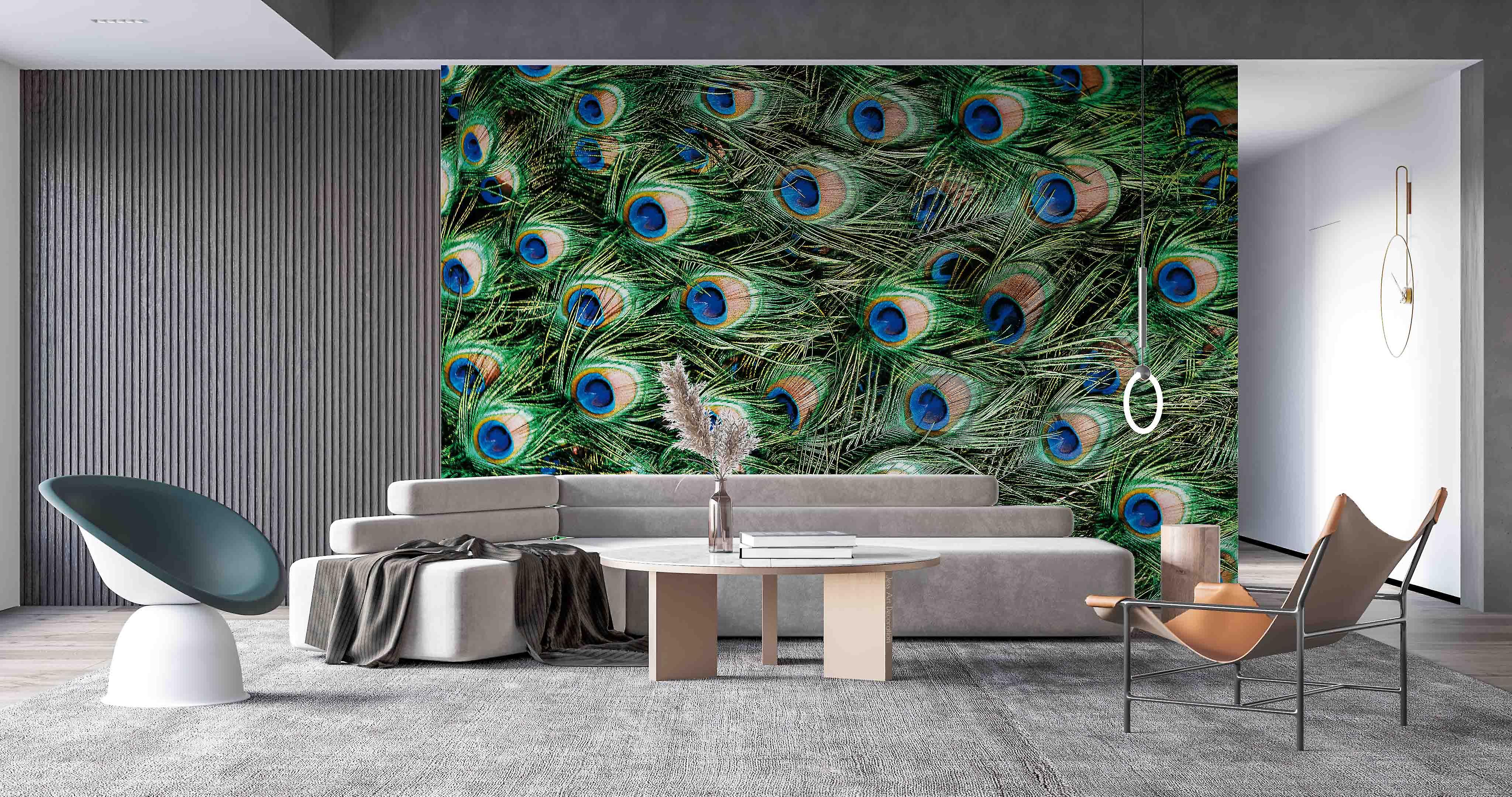 3D Peacock Feather Pattern Wall Mural Wallpaper Gd 2580 | Fruugo US