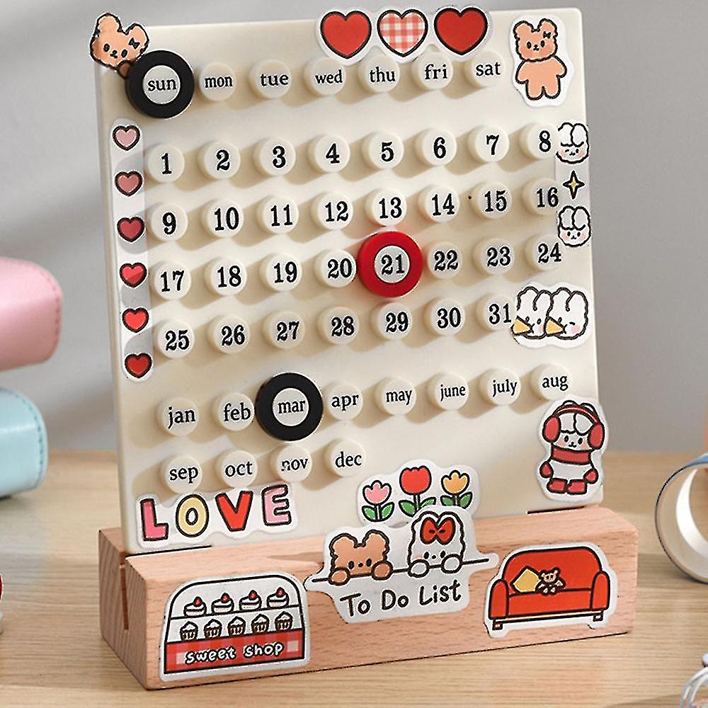 Creativity Wooden Round Rings Calendar Diy Personalized Ferrule ...