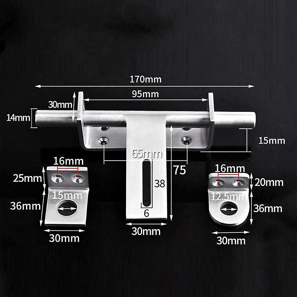 Stainless Steel 304 Heavy-duty Left And Right Bolts Sliding Door Lock ...