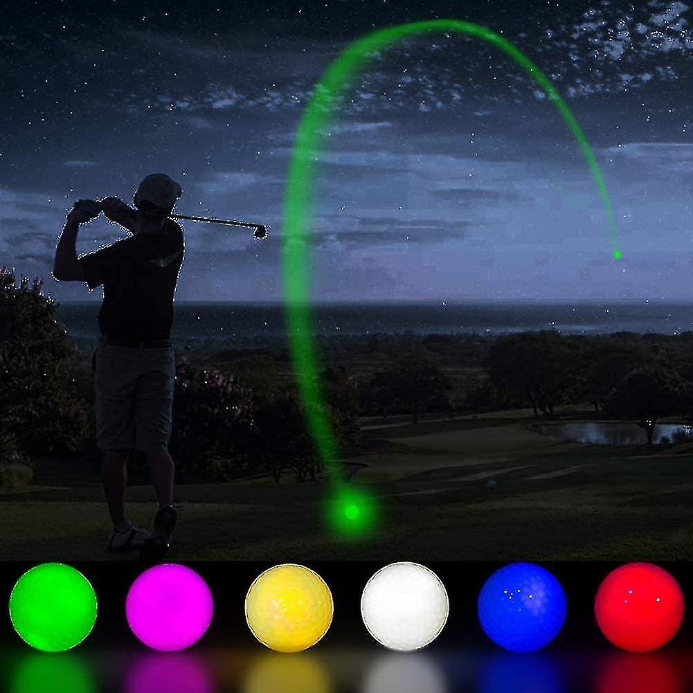 6 Pcs Led Glow Golf Balls, Flashing Glowing Golf Ball, Night Glow ...