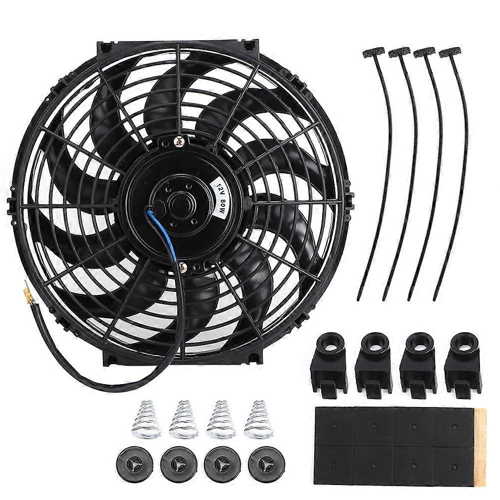 12in Universal Slim Radiator Cooling Fan Thermo 12V with Mounting Kit ...