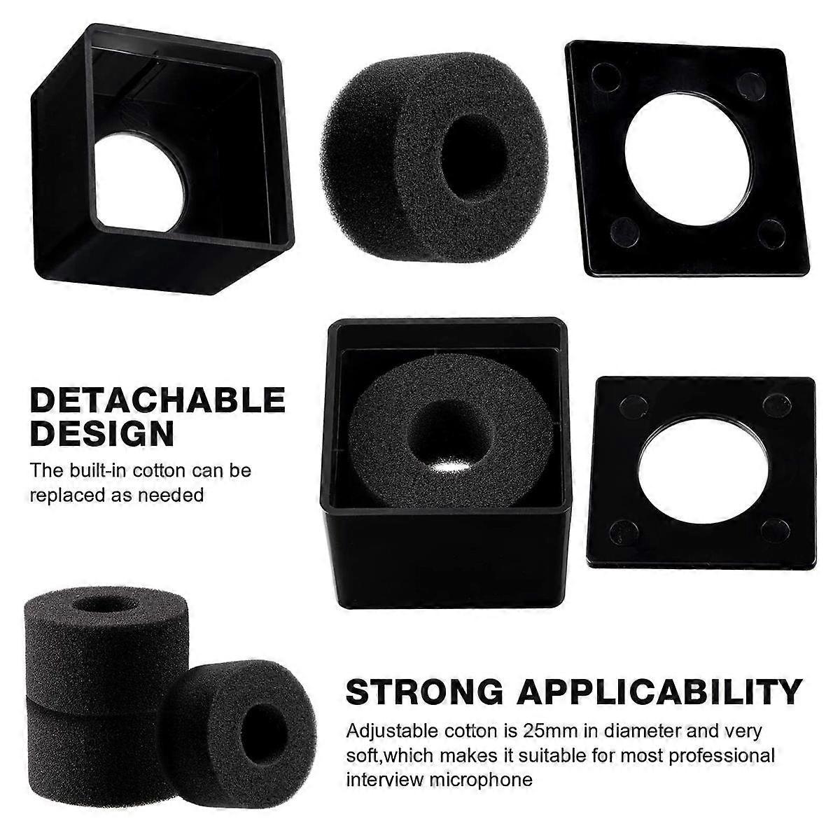 10Pcs Microphone MarkFlag Mic Station-Cube Square Interview Box Stand ...