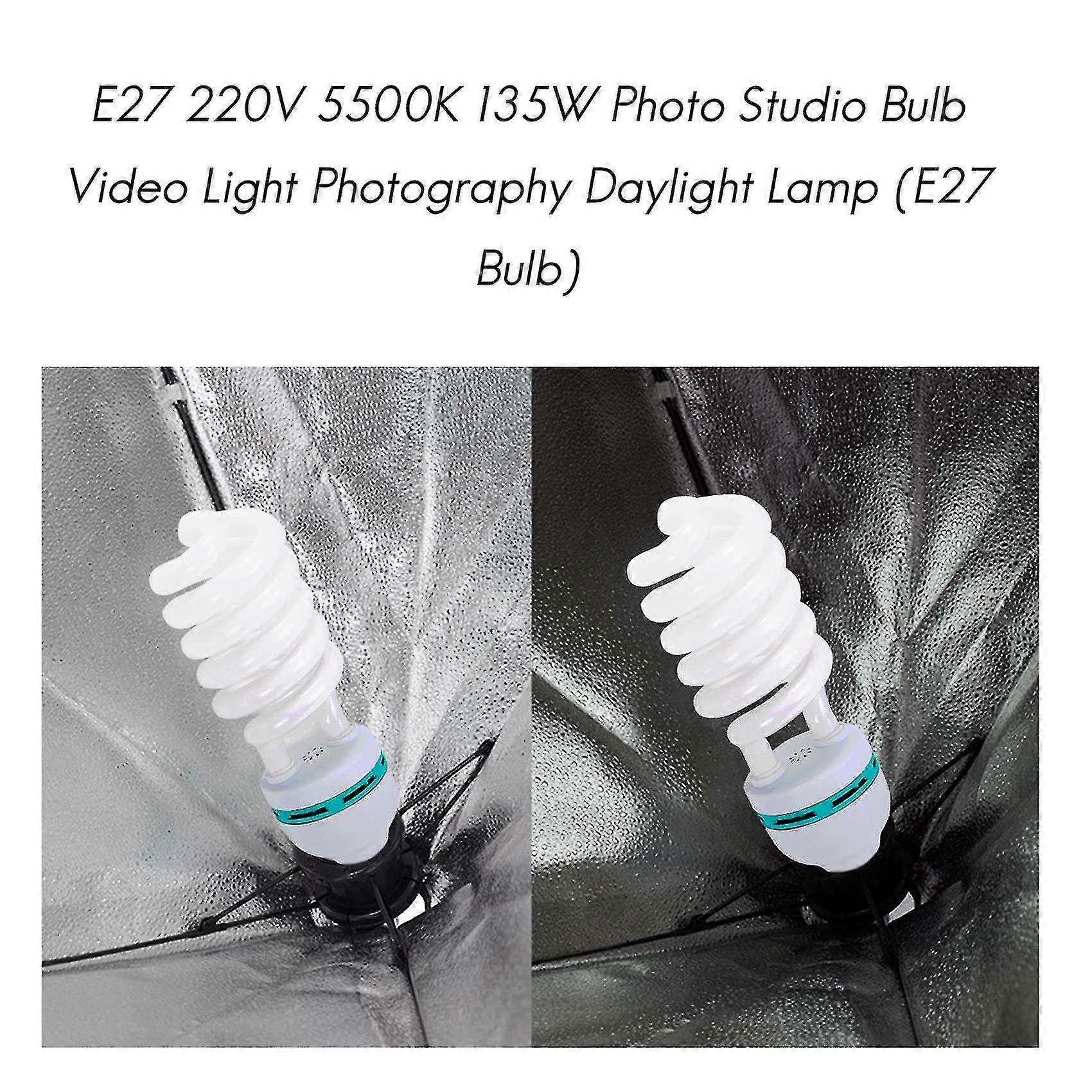 E27 5500k 135w Photo Studio Bulb Video Light Photography Daylight Lamp ...