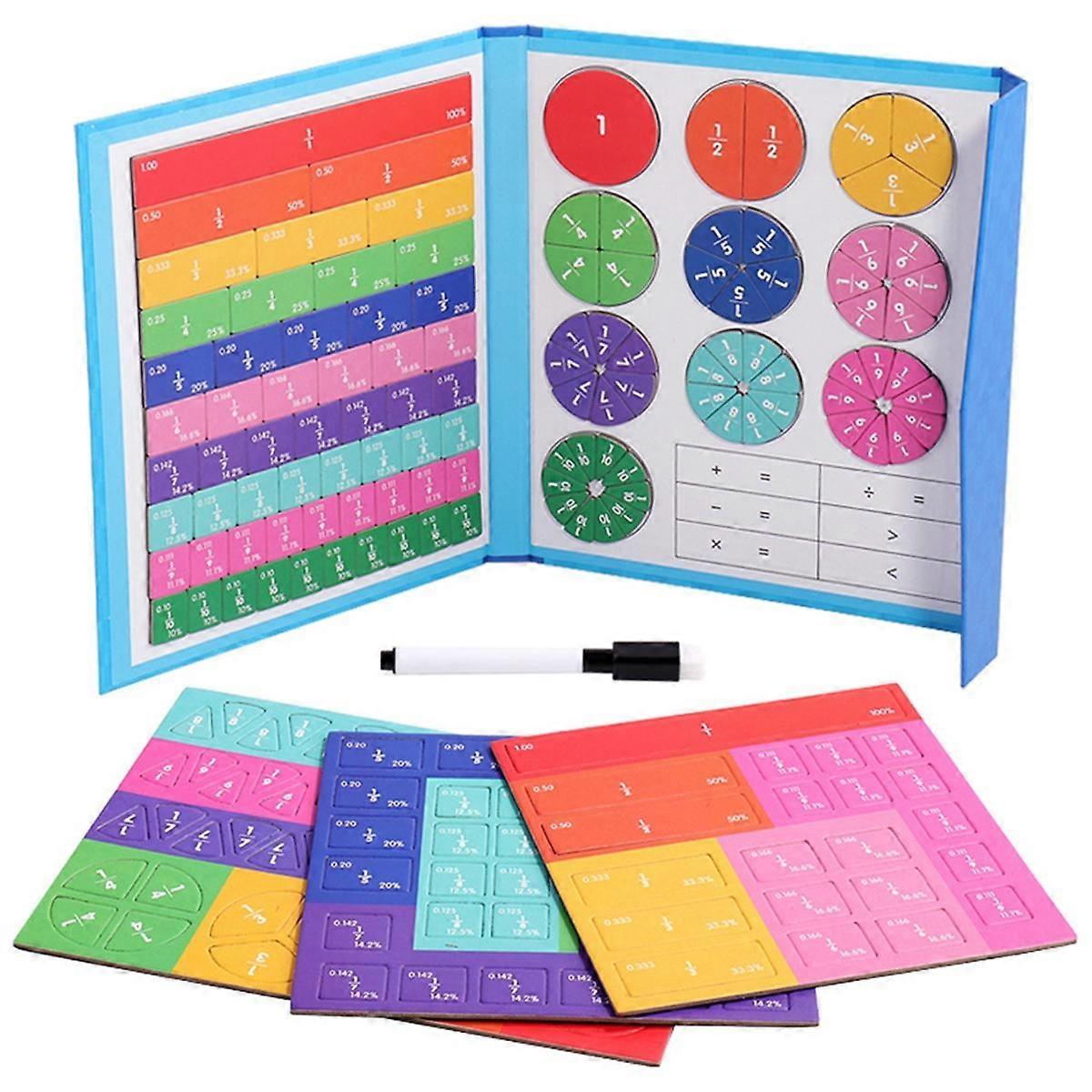 Children'S Magnetic Fraction Learning Math Toys Fraction Book Set ...