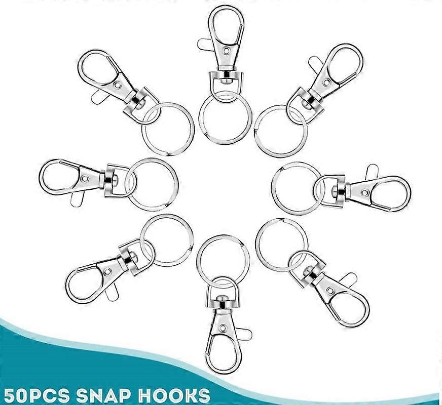 Key Chain Clip Hooks, 50 Pack Swivel Lobster Clasps Lanyard Clips Hooks ...