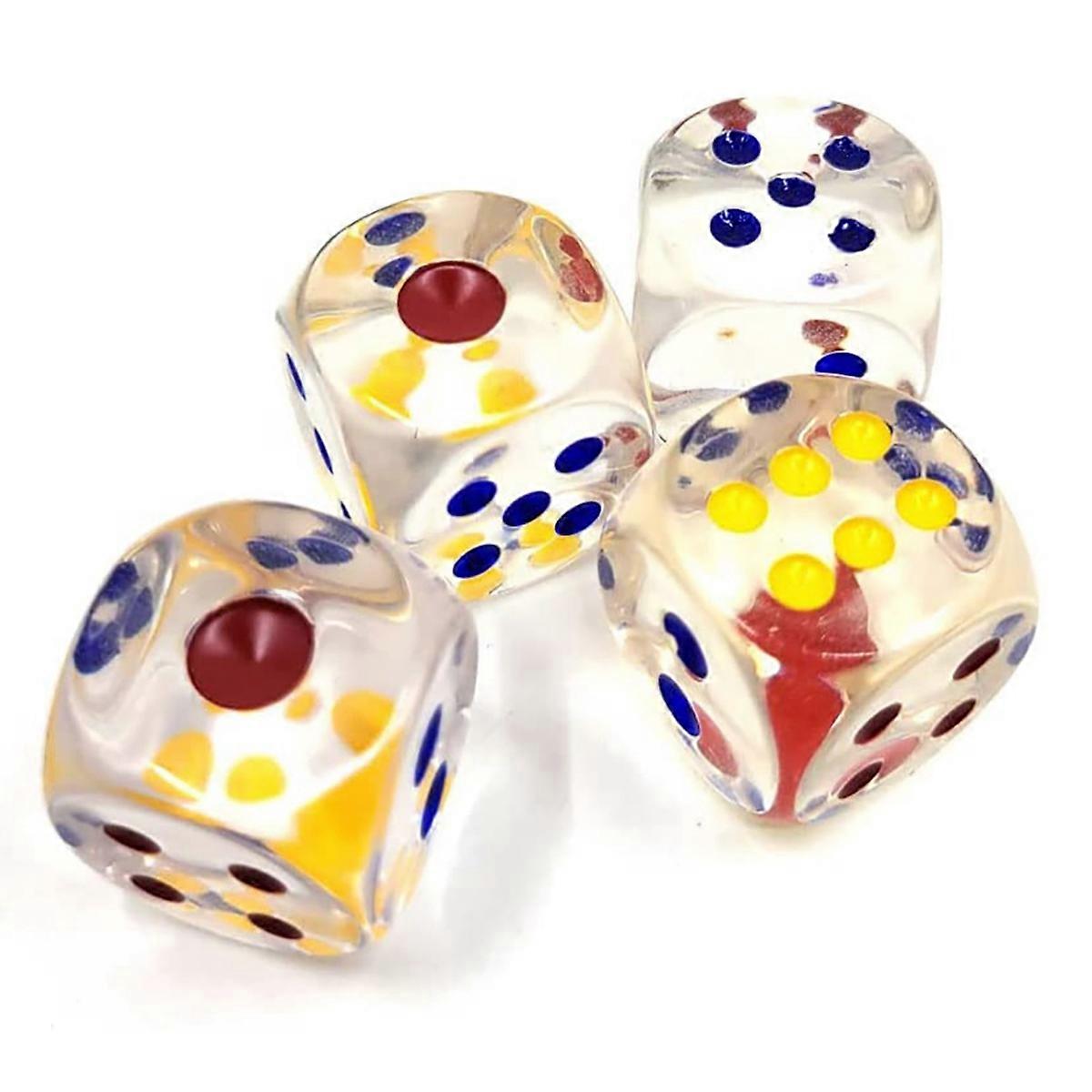 25mm Jumbo Dice with Colored Dots,6-Sided Transparent Dice,Fun Six ...