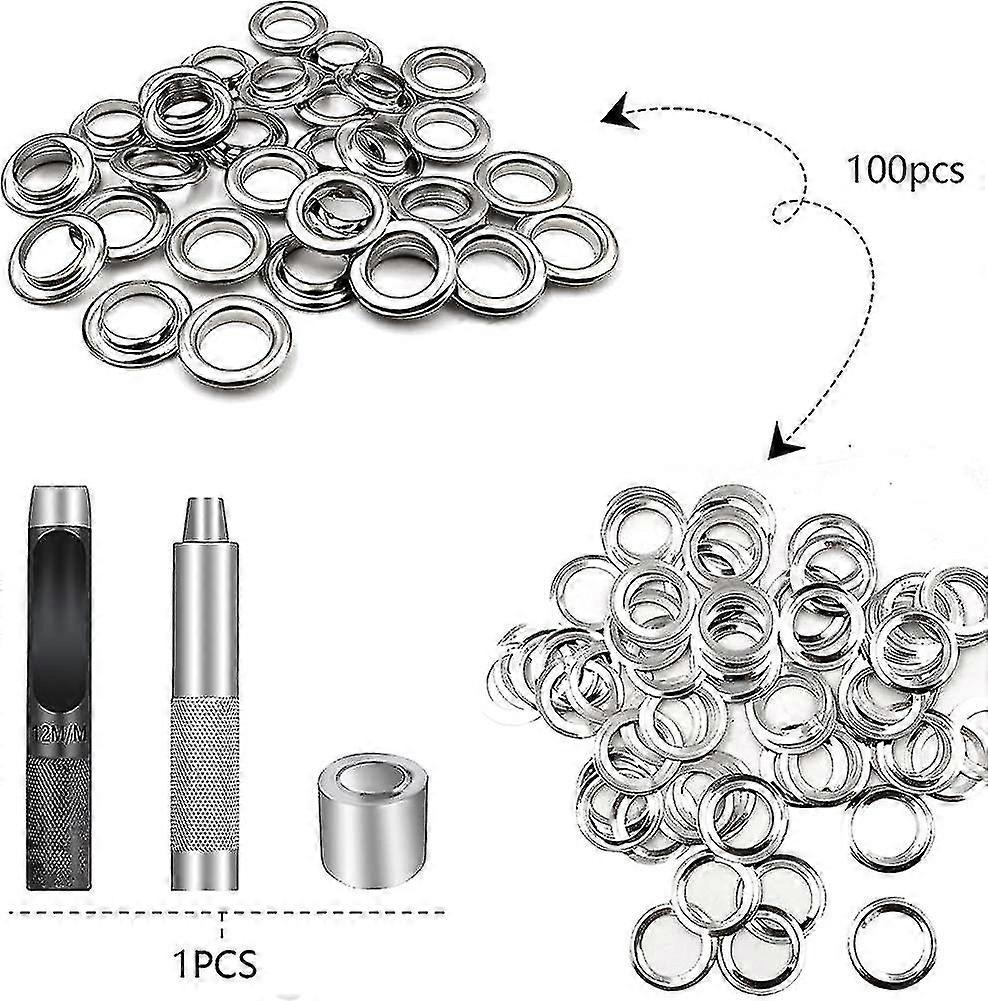 Eyelet Tool Kit, 100 Set Eyelets, Tarpaulin Eyelets, Grommet Eyelets ...