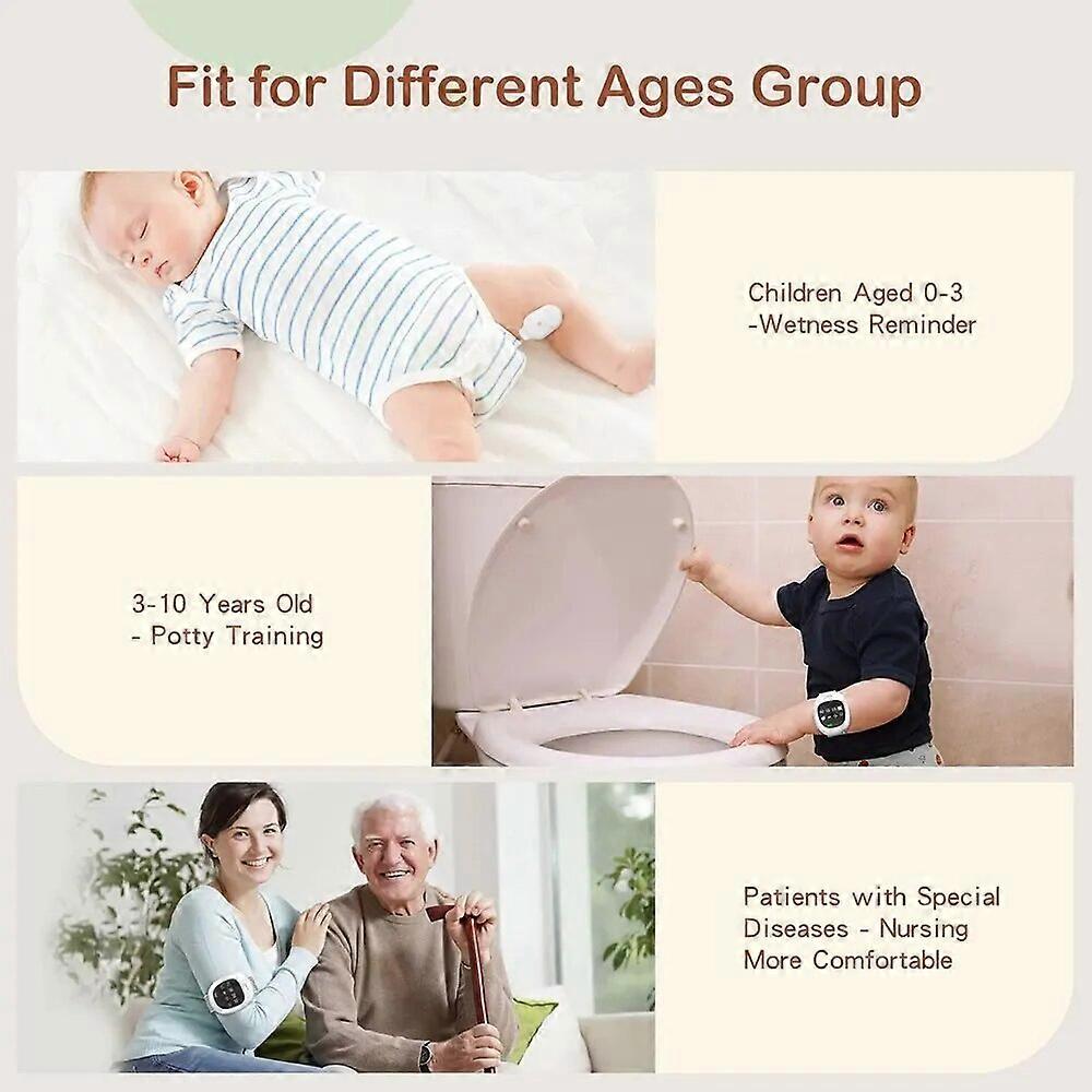 Wireless Bedwetting Alarm 2-in-1 Upgraded Enuresis Pee Vibration Timer ...