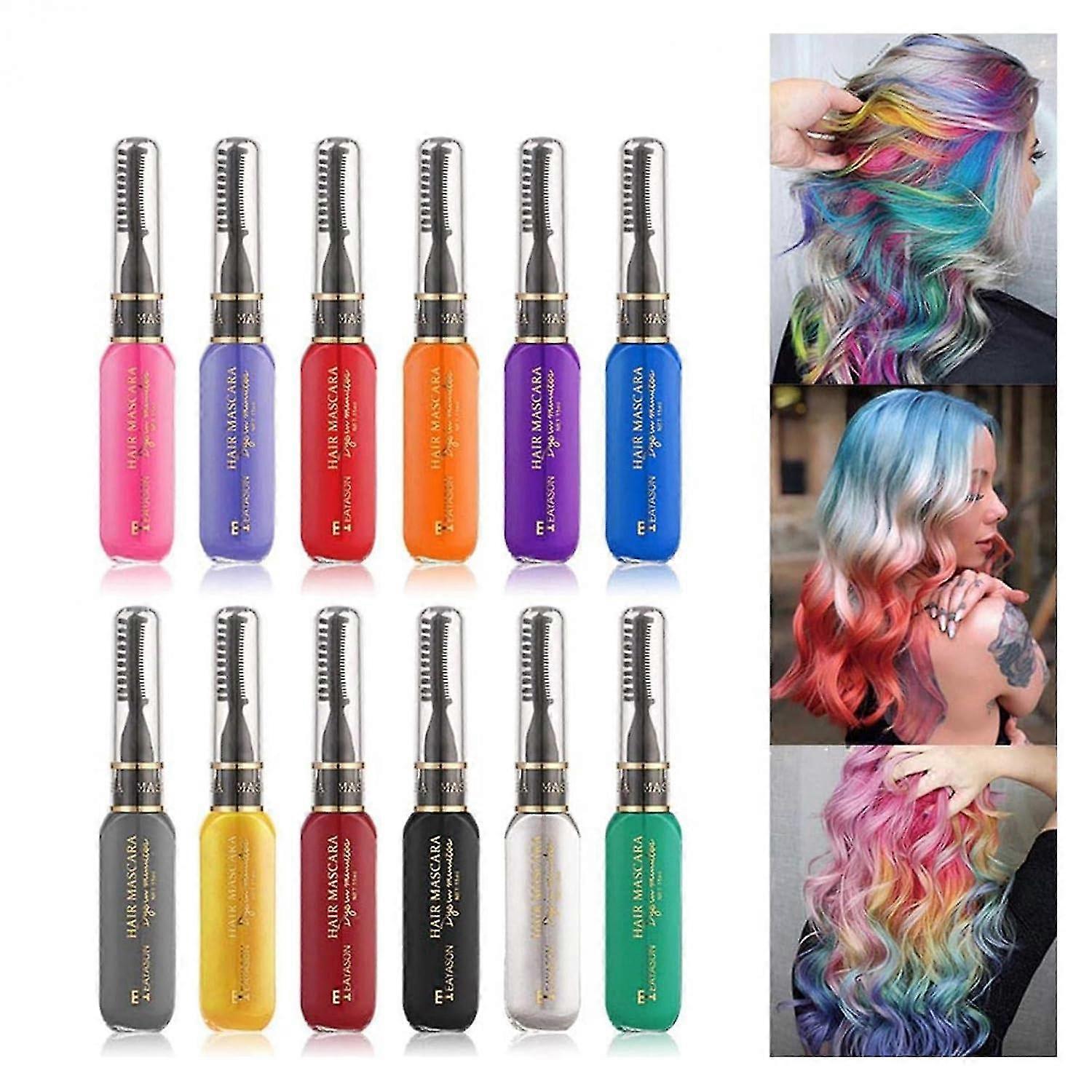 Professional Instant Hair Color, Disposable Hair Chalk Comb for Girls ...