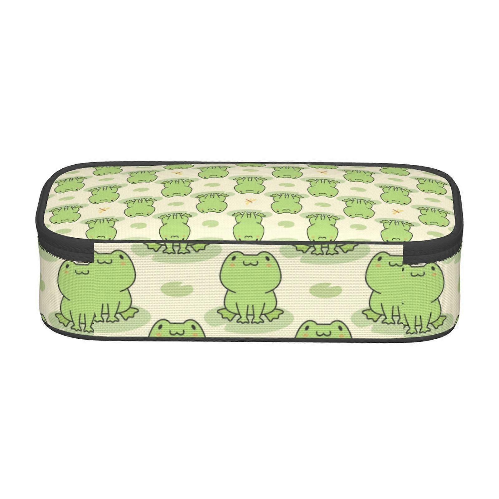 Cute Cartoon Frog Pattern Pencil Case Big Capacity Pencil Pouch Makeup ...