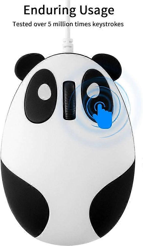 Super Cute Wired Mouse Cartoon Panda Shaped Mini Mouse Novelty Portable ...