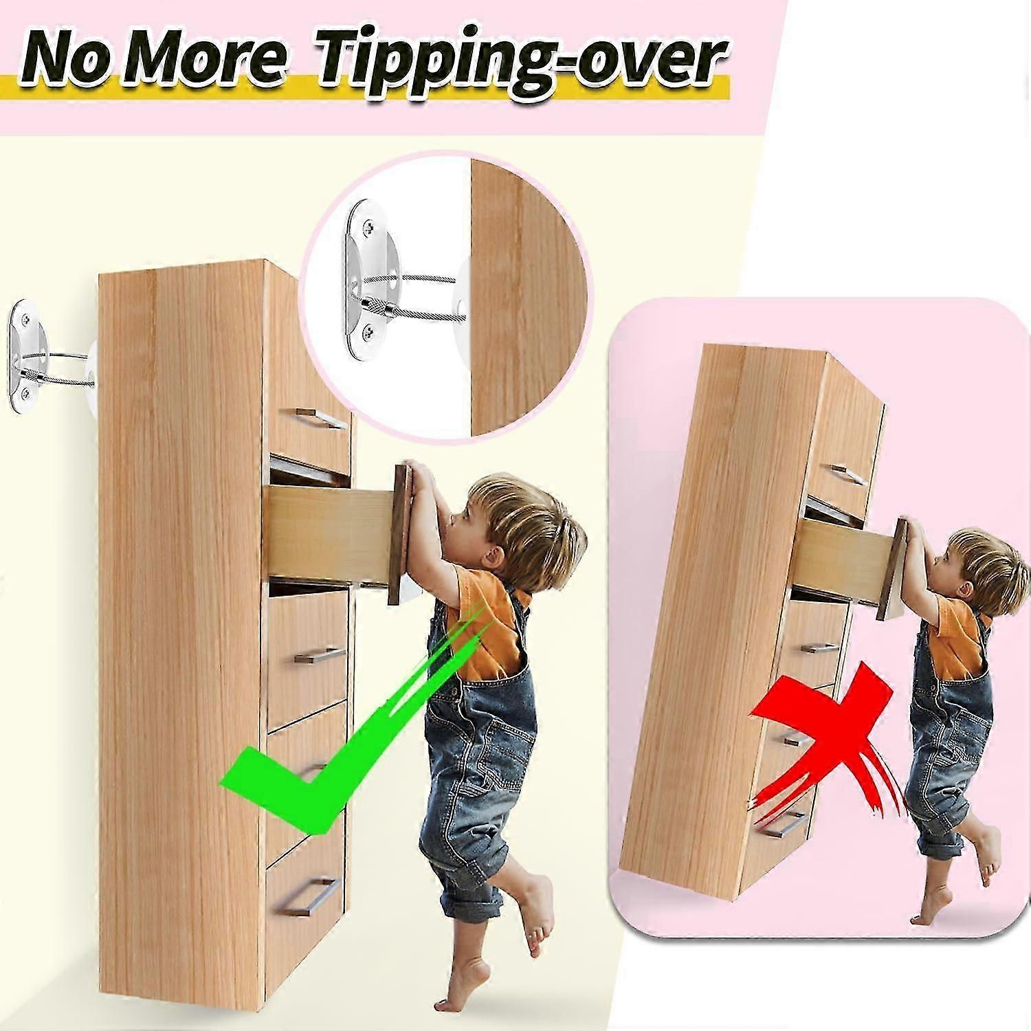 6 Packs Anti Tip Furniture Anchors Furniture Anchors for Baby Proofing ...