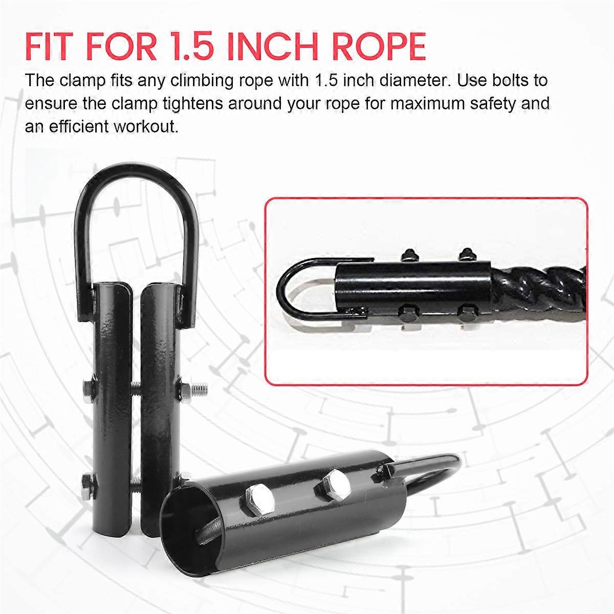 1.5 Inch Climbing Rope Clamp,2 Sets Rope Climb Clasp Workout Rig ...