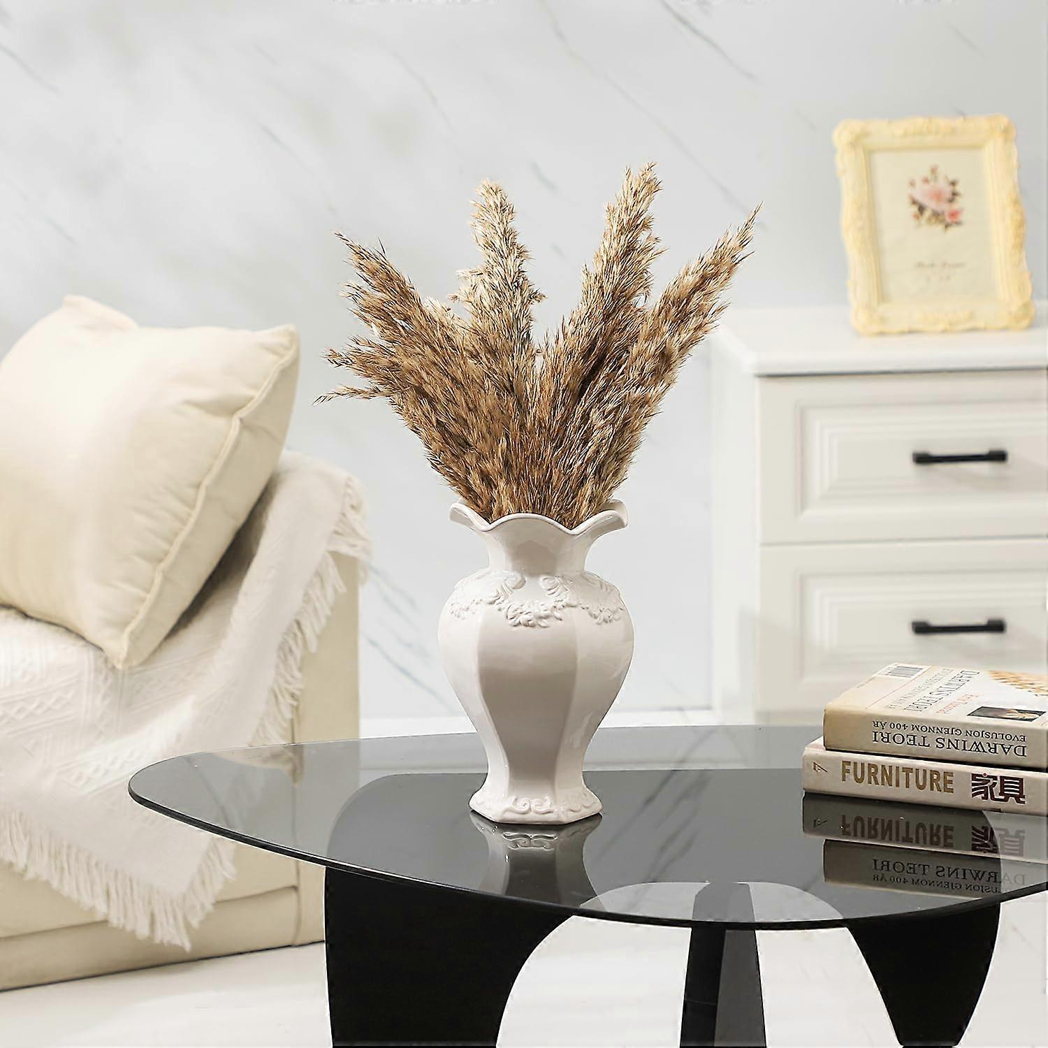 White ceramic vase, farm house vase, decorative vase for modern home ...