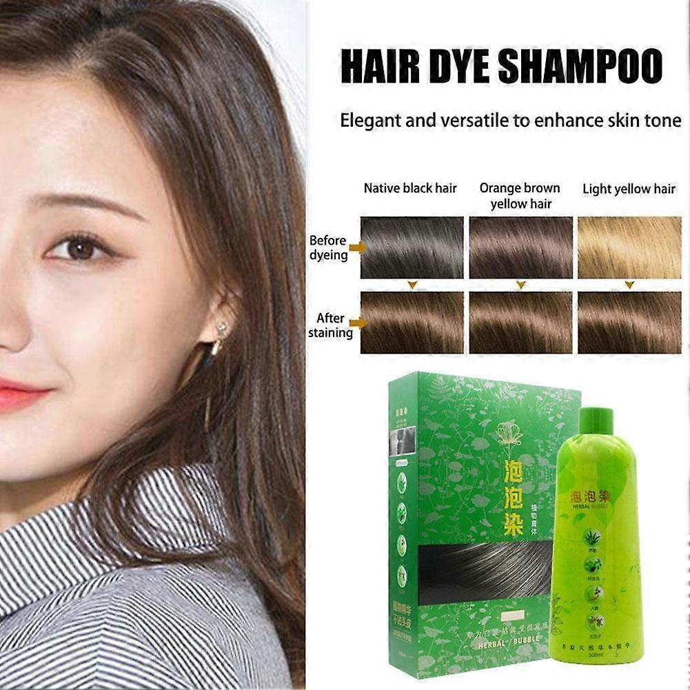 500ml Brimless Shampoo, Herbal Bubble Gray Hair Dye Shampoo | Fruugo UK