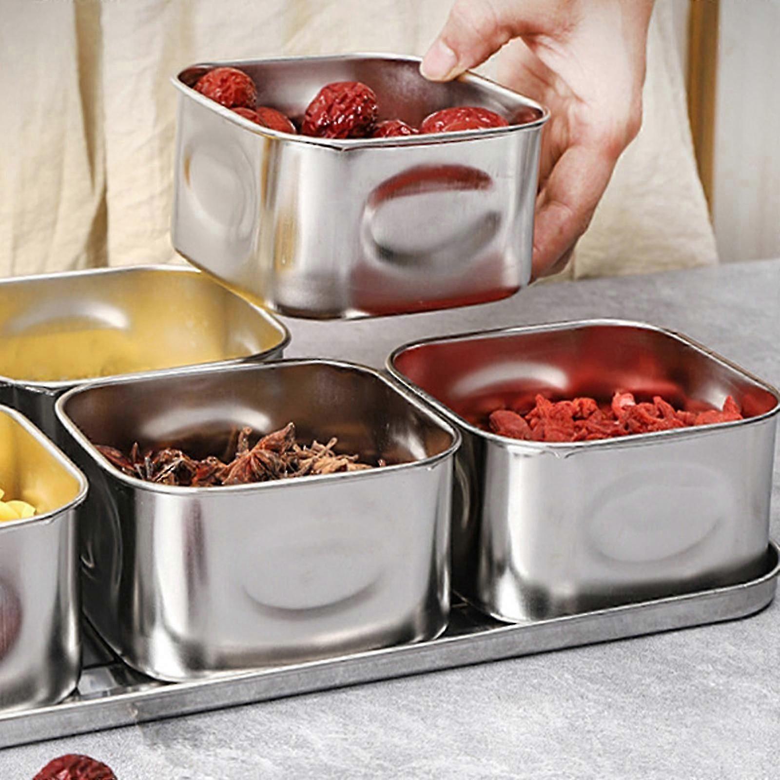 Stainless Steel Spices Container Organizers With Seal Lid | Fruugo UK