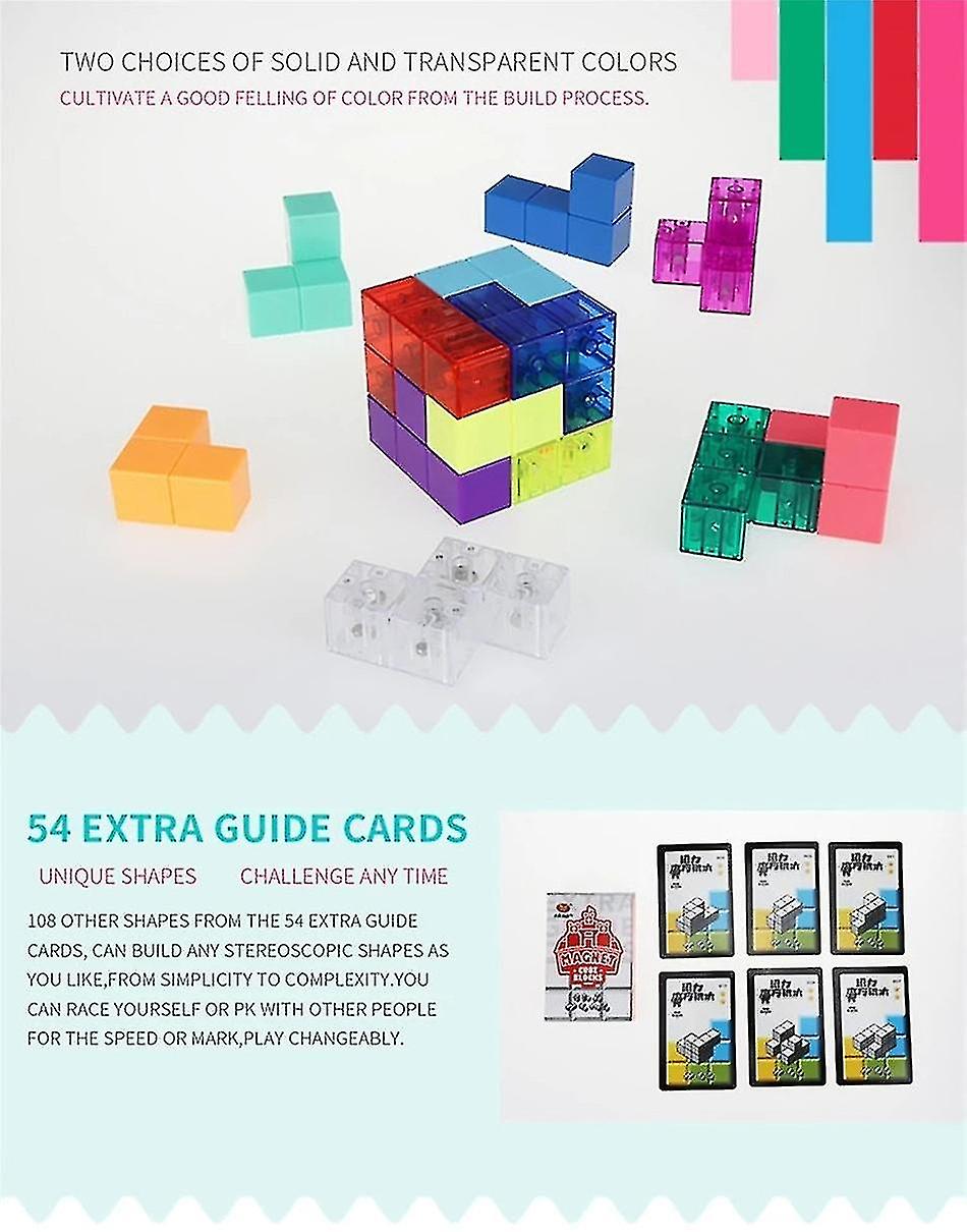 Magnetic Blocks Speed Puzzle Cube Diy Brain Test Educational Learning ...
