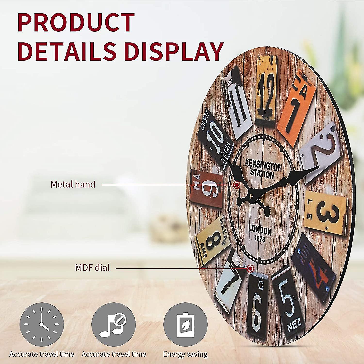 tre vegg klokke 12 tommers veggklokke vintage klokke moderne design ...