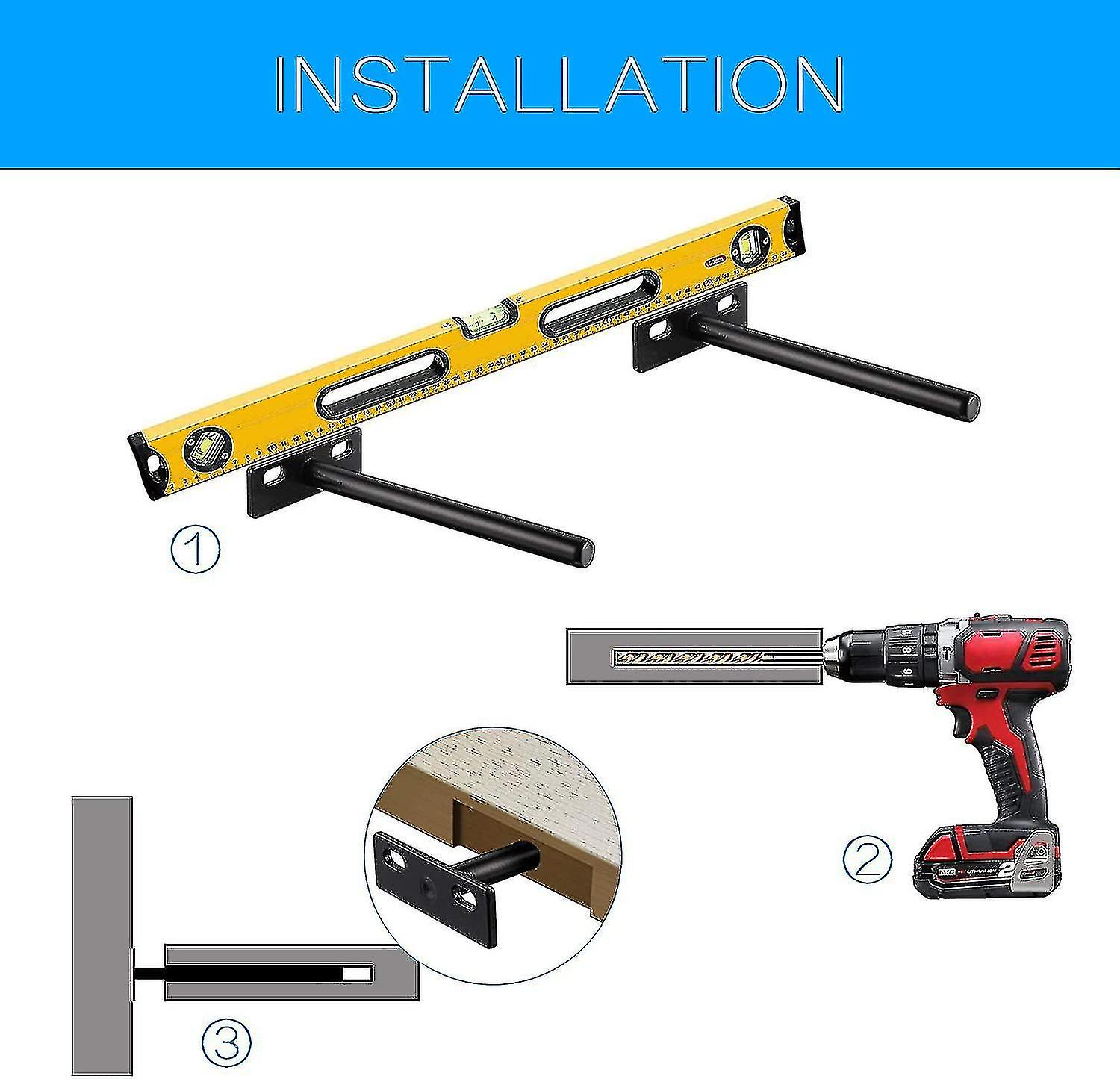 4pcs Floating Shelf Bracket, Metal Invisible Shelf Bracket, Heavy Duty ...