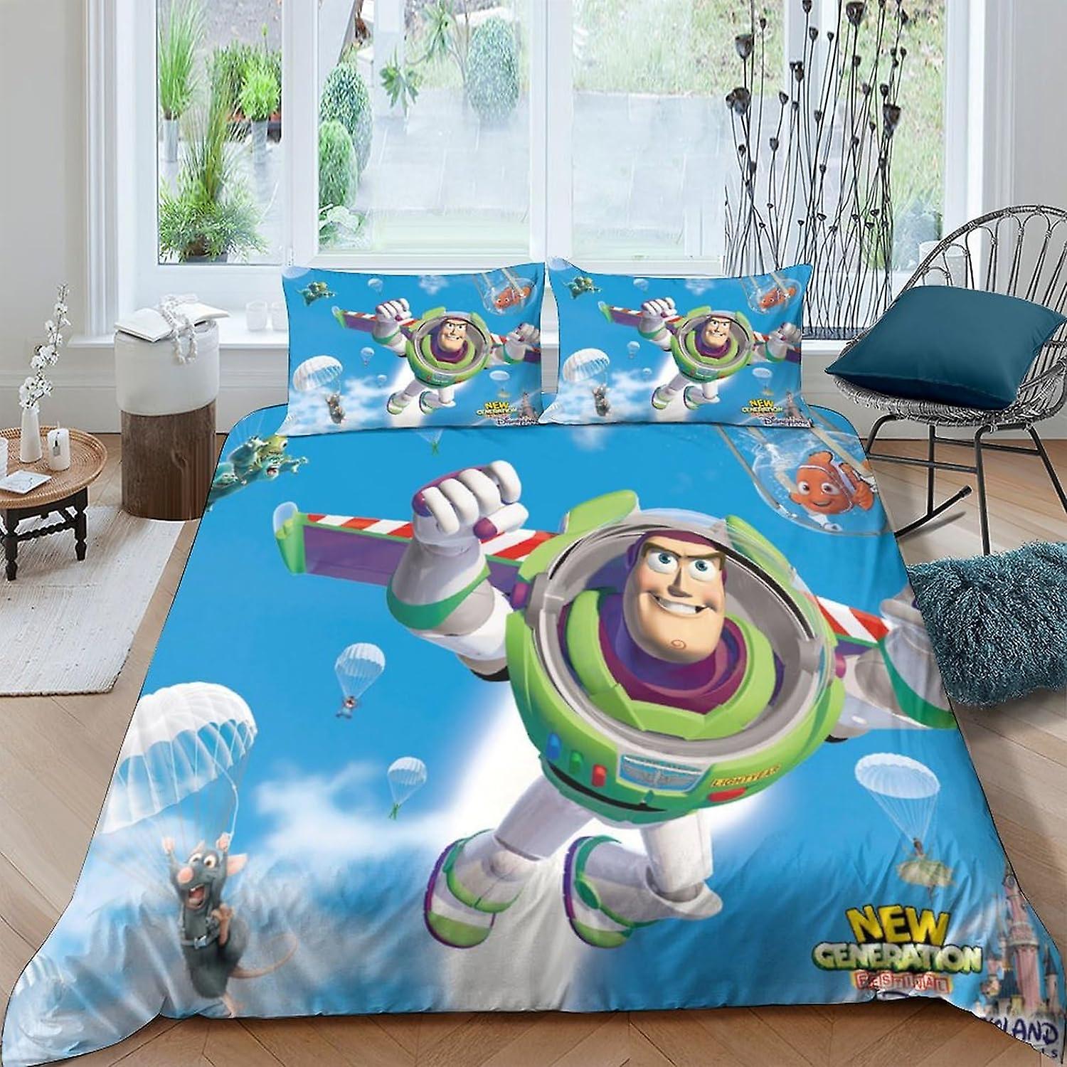 HOUKIG Buzz Lightyear Duvet Cover Anime Characters Duvet Set 3 Piece ...