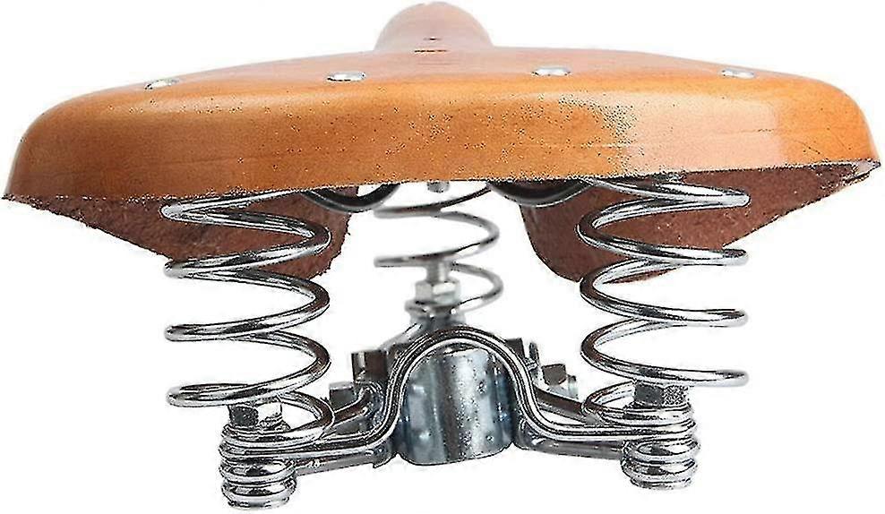 Genuine Leather Spring Bike Saddle Retro Replacement Leather Bicycle ...