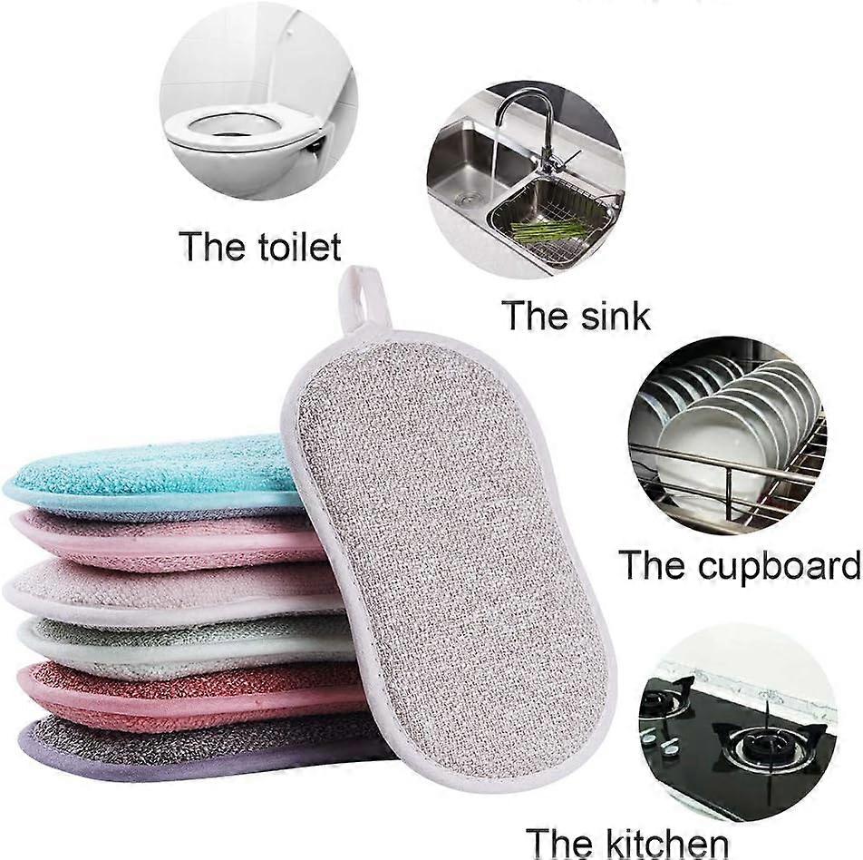 12 Pack Durable Scrub Scouring Sponge , Non-Scratch Microfiber Sponge ...