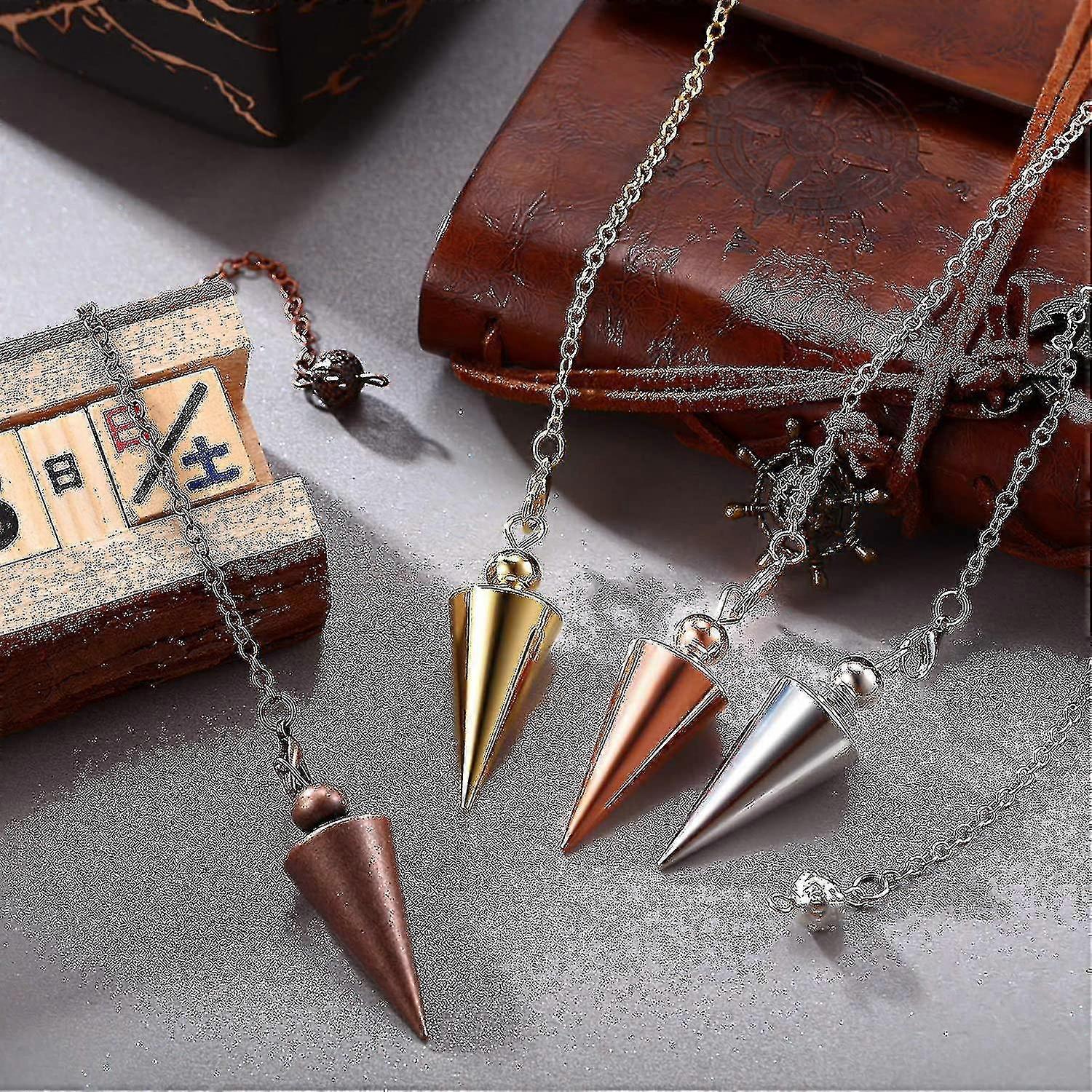 4 Pack Copper Metal Pendulums Copper Cone Gravity Pendulum Pendant ...