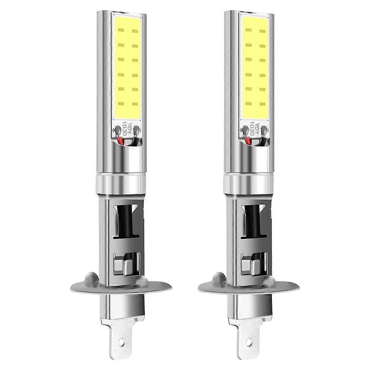 2X H1 Xenon White 6000K 7.5W COB LED SMD DRL Driving Fog Beam Light ...