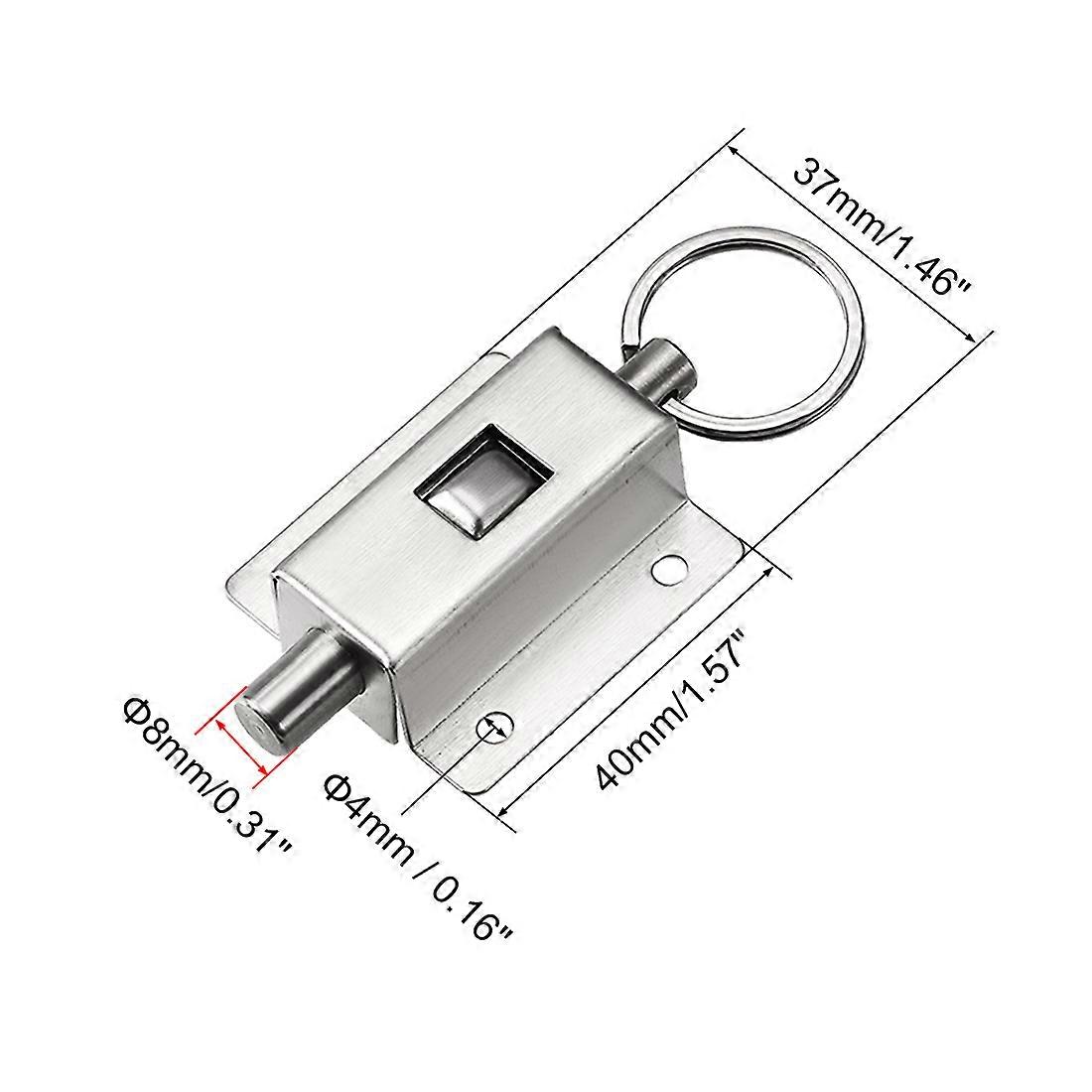 uxcell Door Barrel Bolt Stainless Steel Ring-Pull Spring Loaded Auto ...