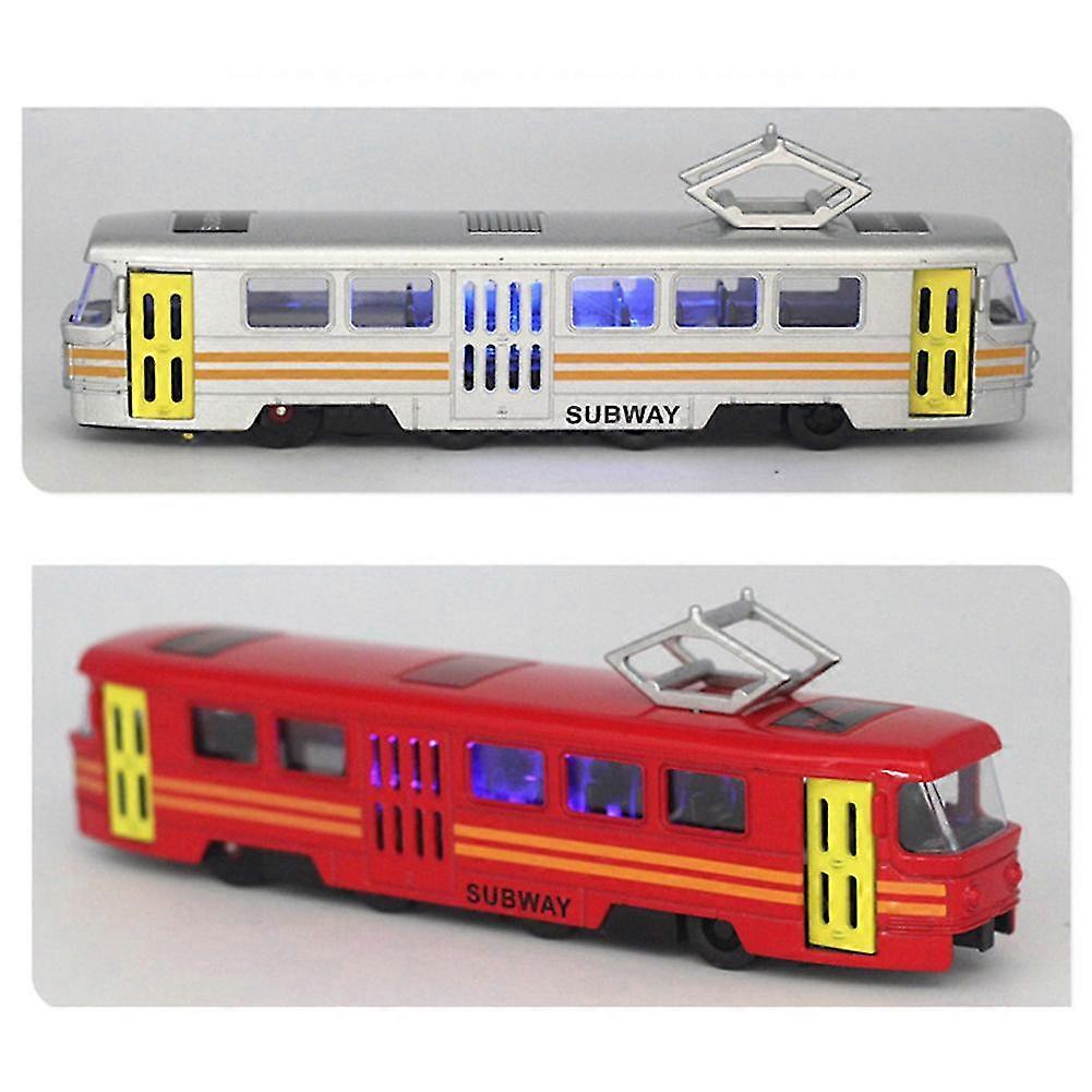 Classic Train Tram Diecast Pull Back Model With Led Music Developmental ...