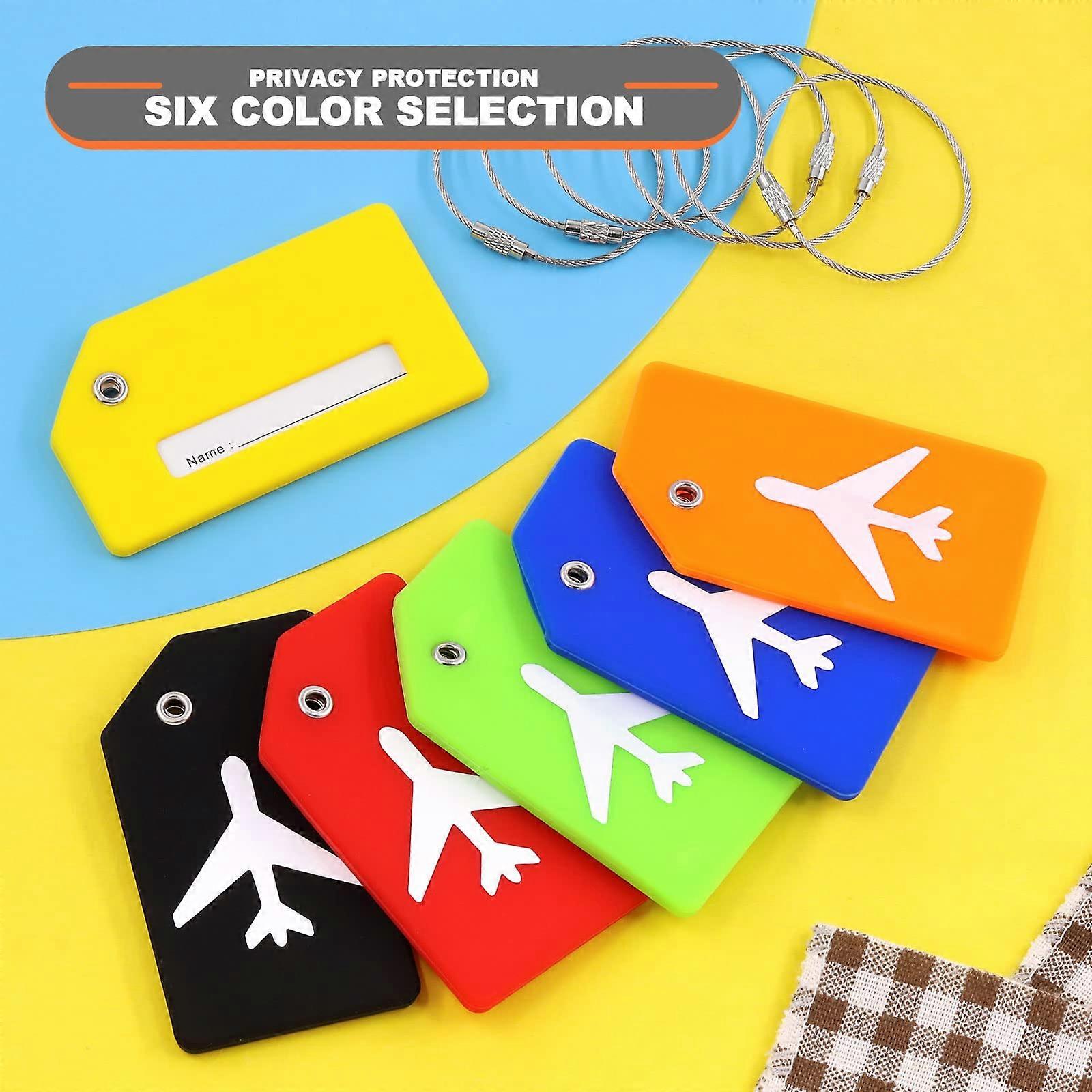 10Pcs Silicone Luggage Tags with Name ID Card, Baggage Handbag Travel ...