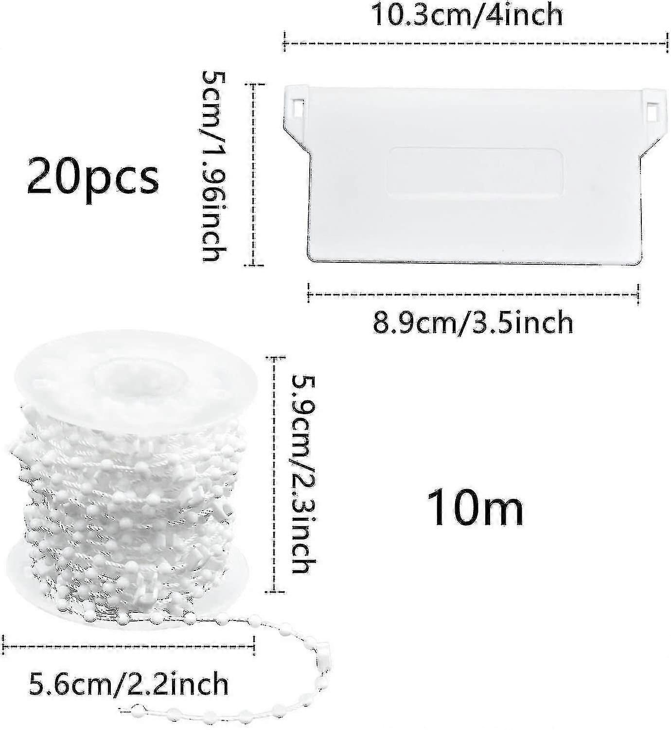 20 Pieces Vertical Blinds Weight Bottom Slats 89mm (3.5") x 10m Blind ...