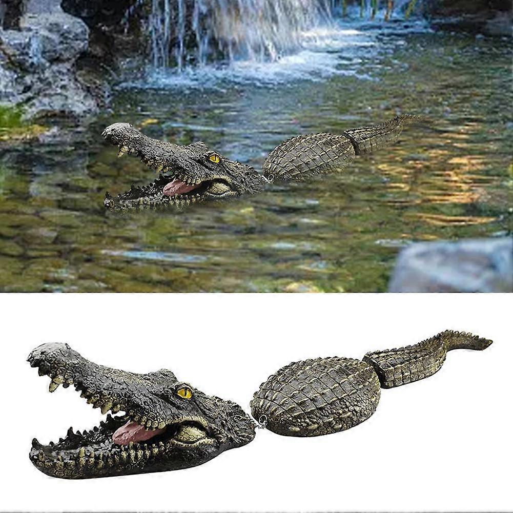 Artificial Fake Crocodile Alligator Head Floating Decoy Resin Garden ...