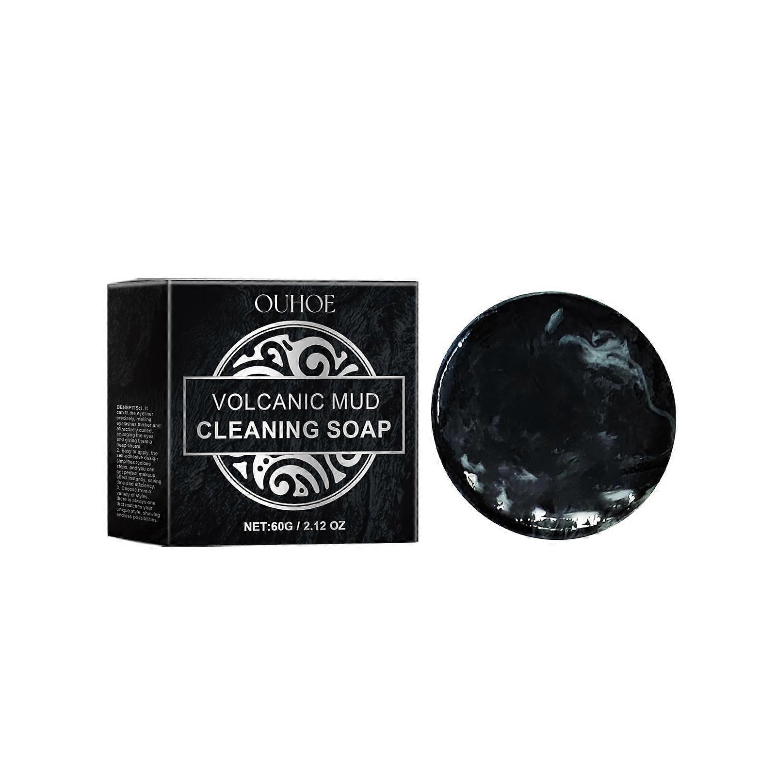 Face Soap, Natural Volcanic Mud Soap, Black Soap Bar for Men Women ...