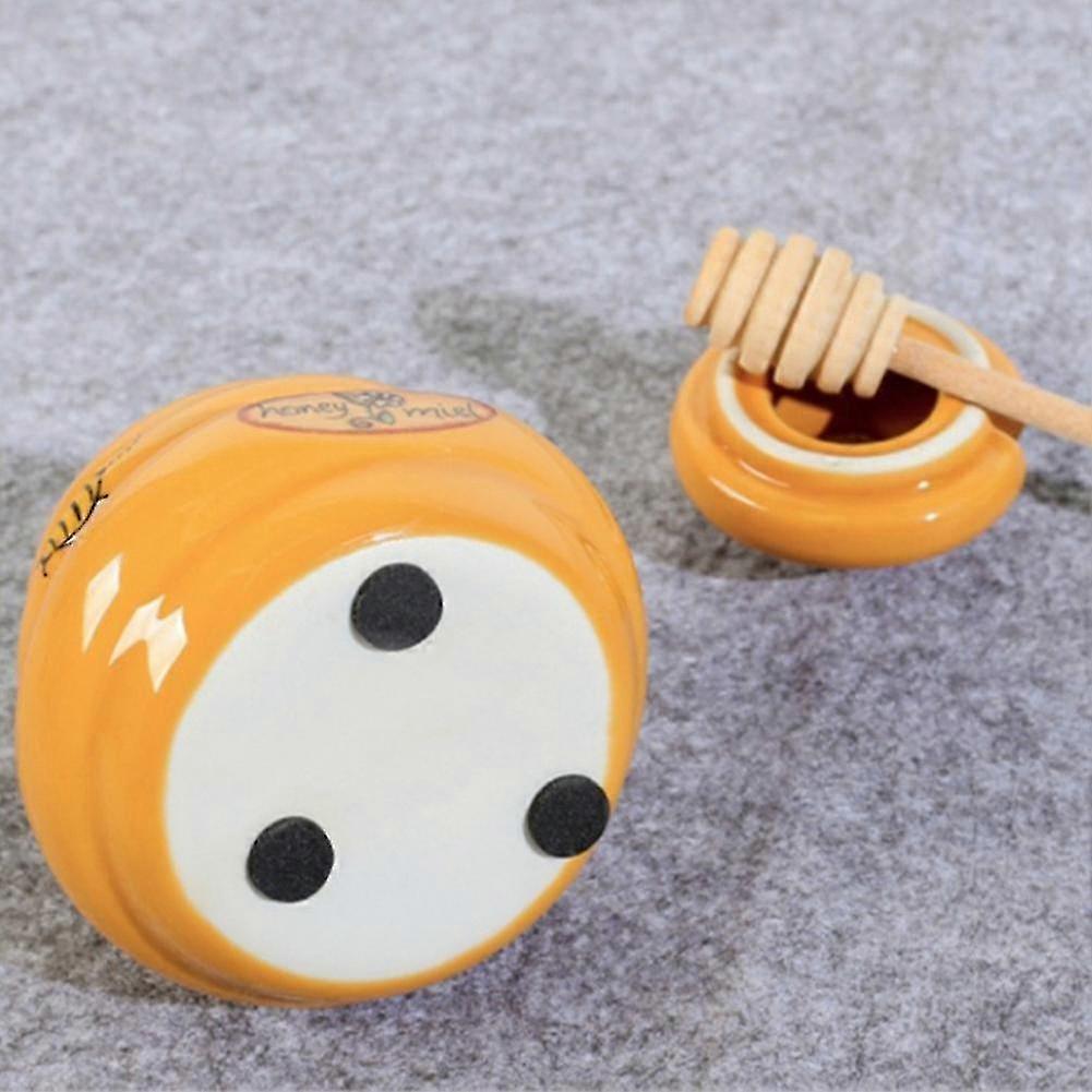 Ceramic Beehive Honey Pot And Wooden Dipper Honey Jar With Lid Honey ...
