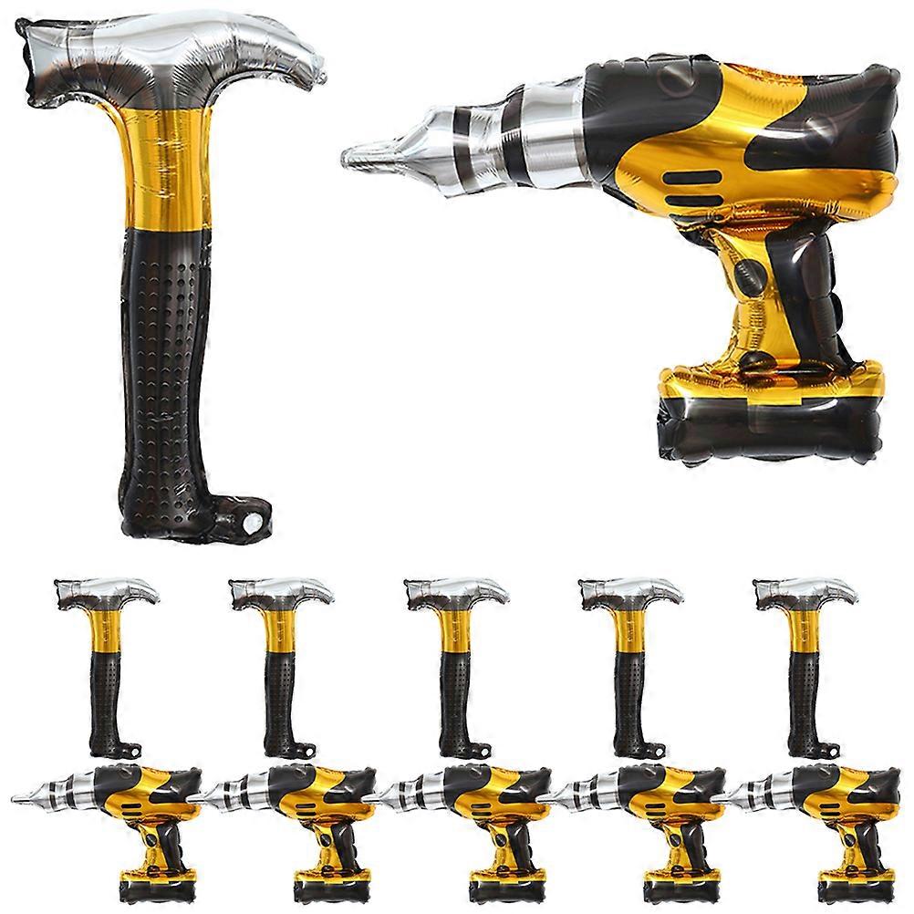 12pcs Theme Party Decorative Balloon Inflatable Hammer Balloons Drill ...