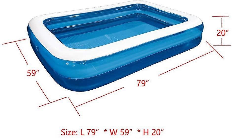 Inflatable Swimming Pools Outdoor Garden Lawn Ground Set Rectangular ...