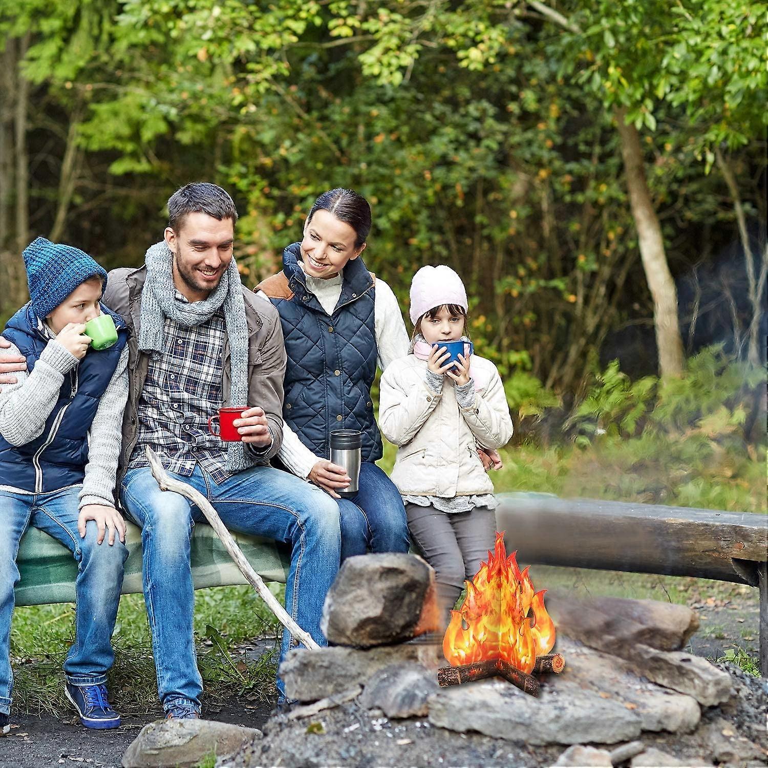 3D Decorative Cardboard Campfire Centerpiece Artificial Fire Fake Flame ...