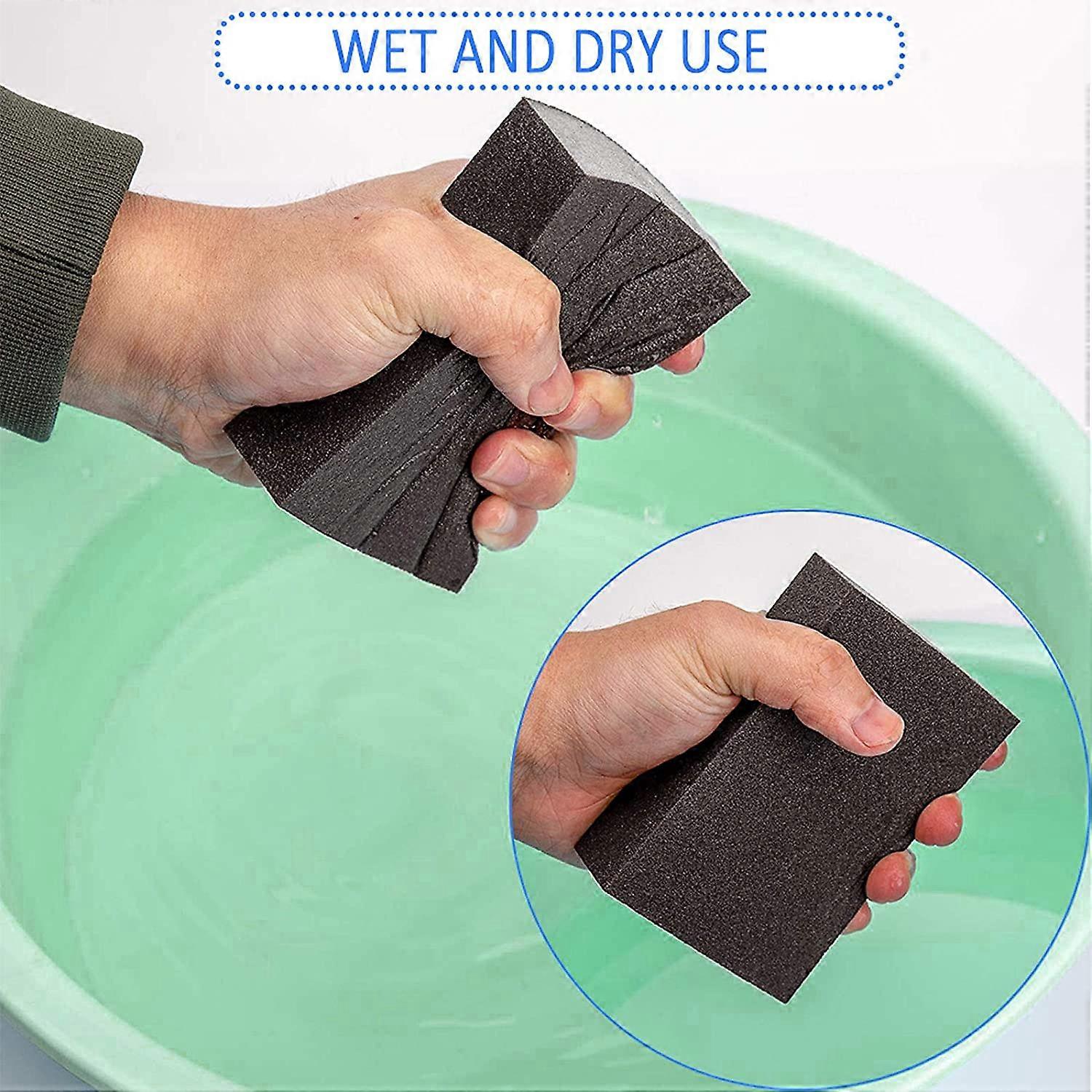 Sanding Sponges, 5Pcs Fine Grit Sanding Blocks, Wet and Dry Abrasive ...