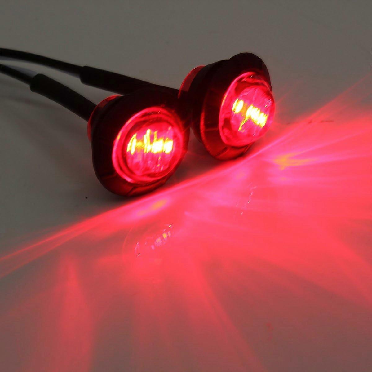 10 Pack 3/4" LED Rear Side Marker Lights for Trucks, Trailers, Cab ...