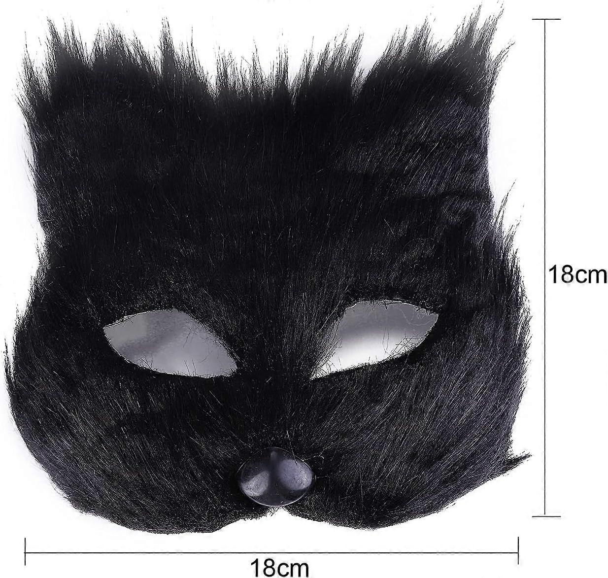 Furry Fox Mask Halloween Cosplay Mask, Party Cat Mask Easter Carnival ...