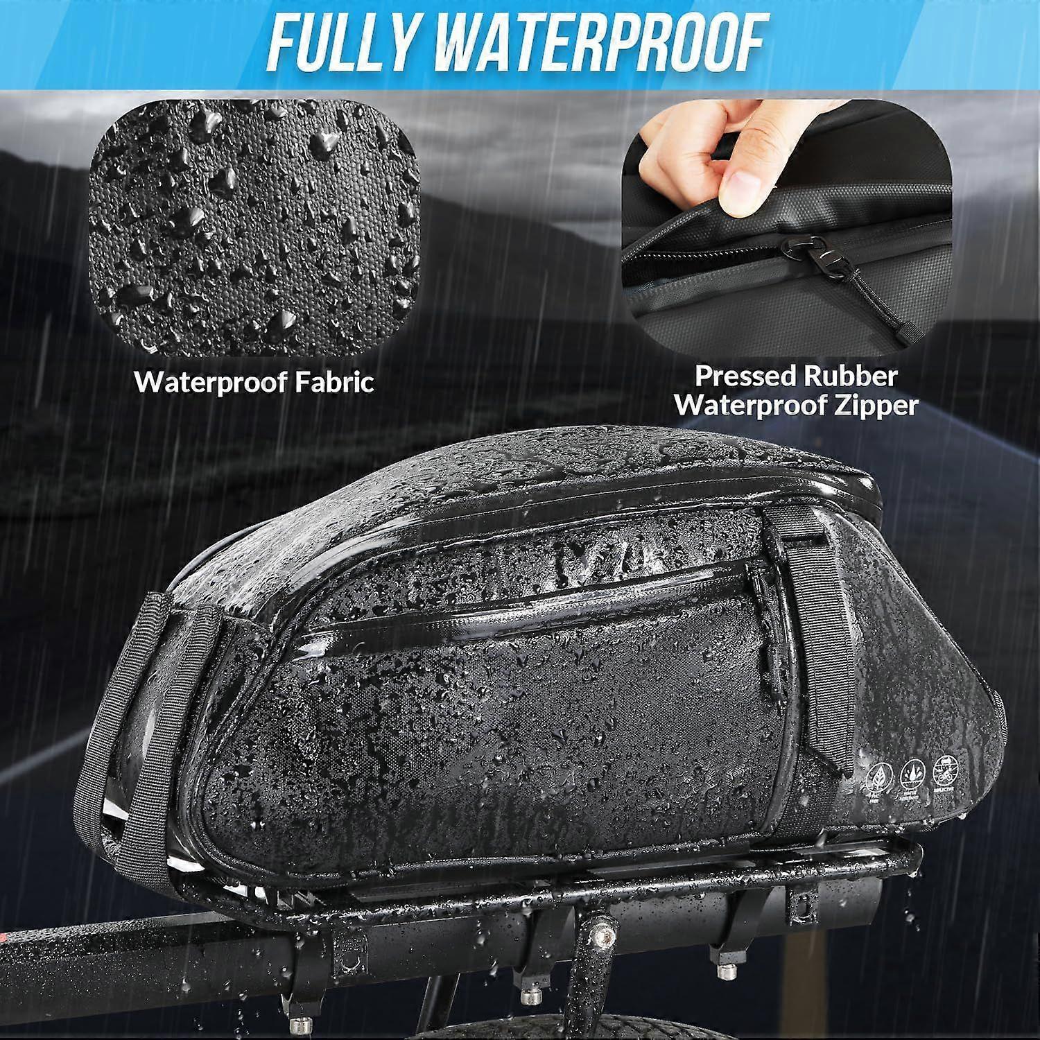 Reflective Rear Rack Bag, Water Resistant Bike Saddle Panniers for ...