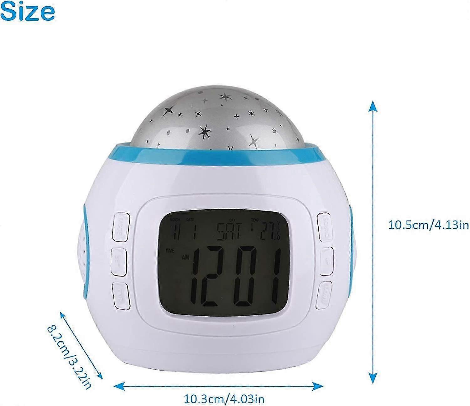 Kids Alarm Clock, 7-Color Star Night Light, Digital Display ...